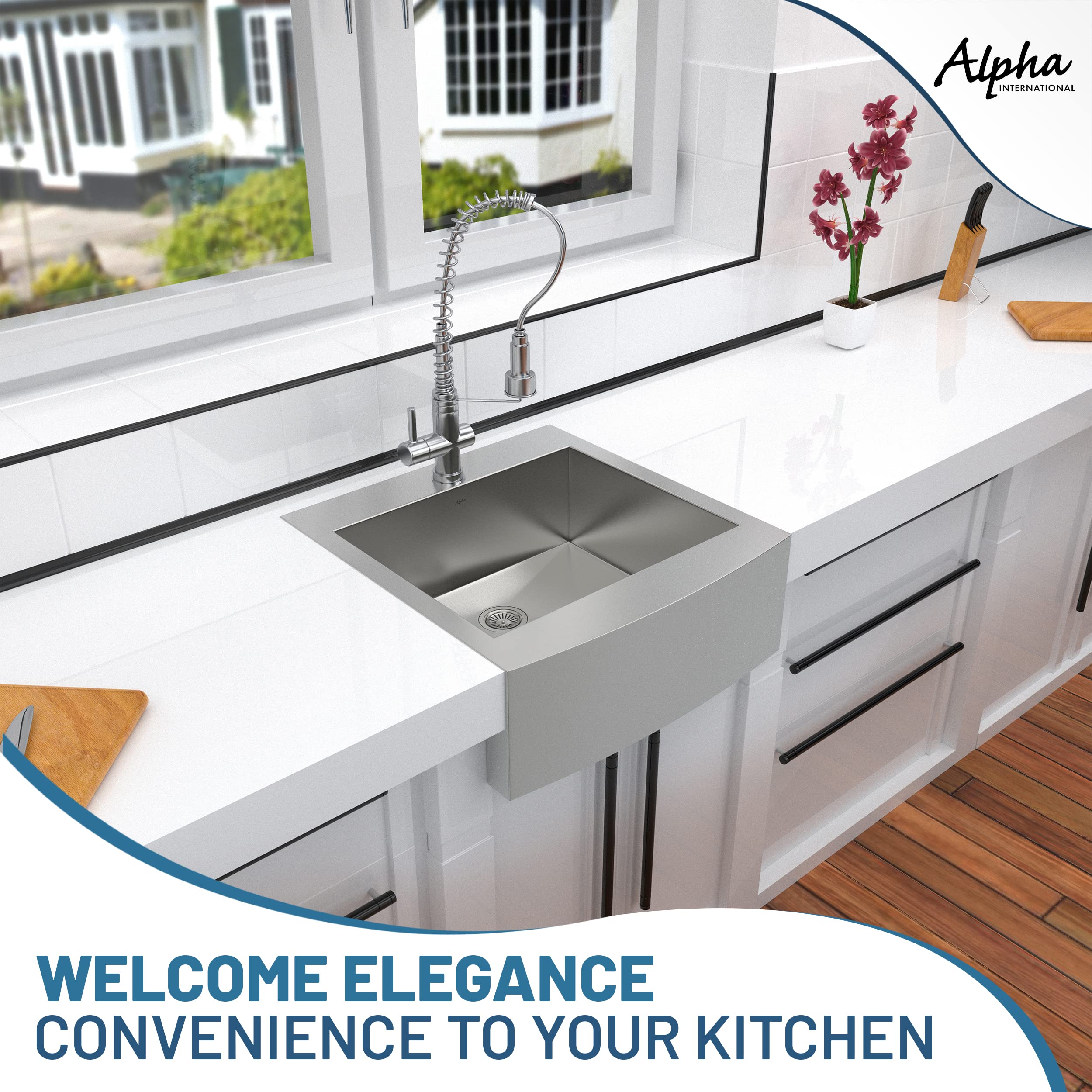 Use 24 Inch Stainless Steel Farmhouse Sink Logmey Gunmetal Matte Nano