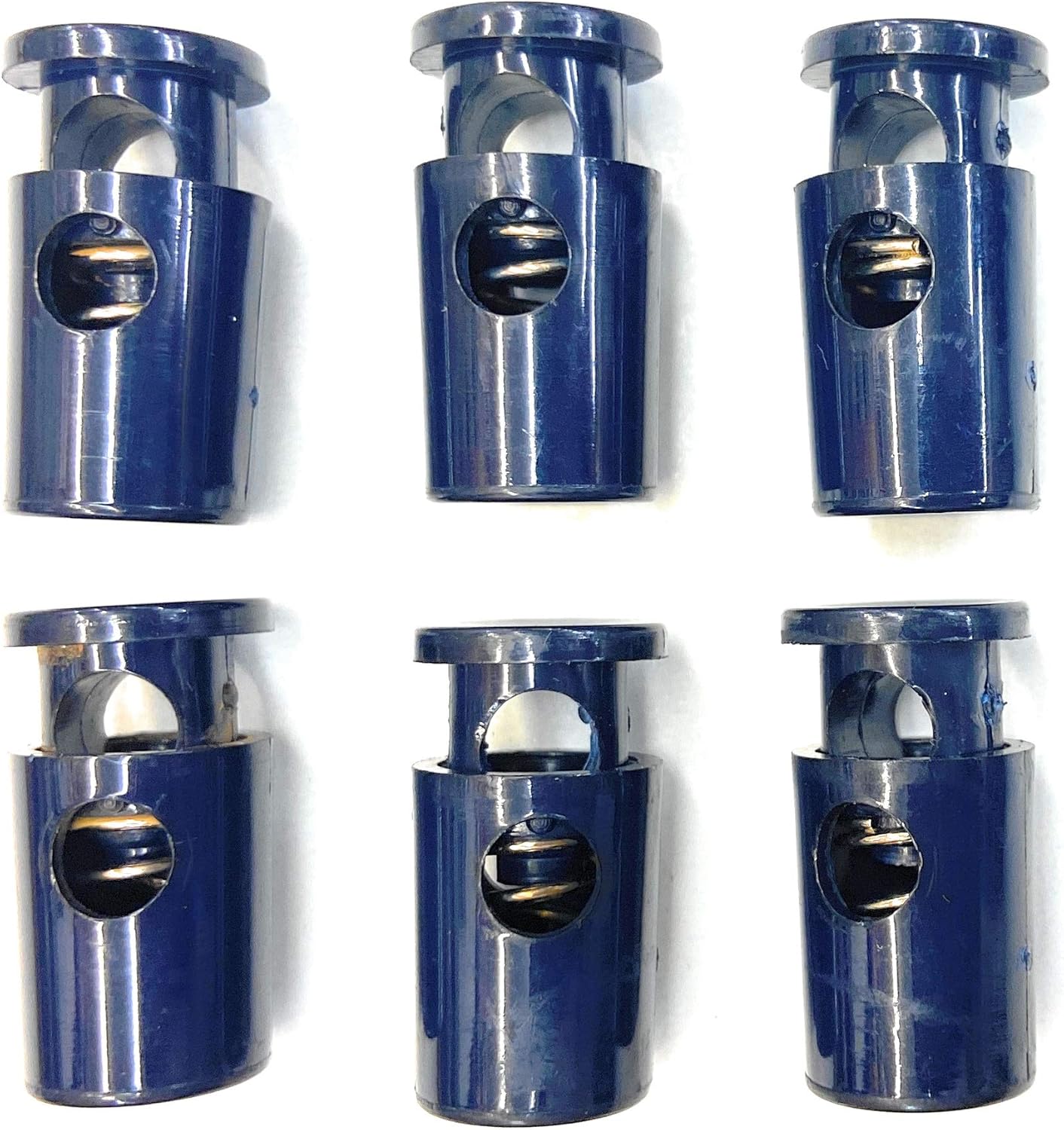 Amazon.com: 6 Single Barrel Shiny Navy Blue Cord Lock Draw String ...