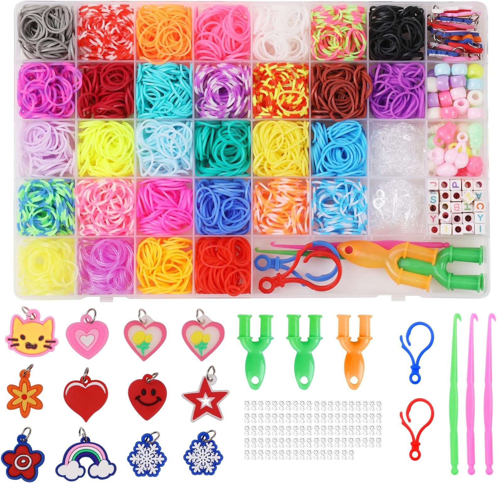 100PCS Random Color S Clips Loom Bands Plastic Refill Knit Kit DIY Ring ...