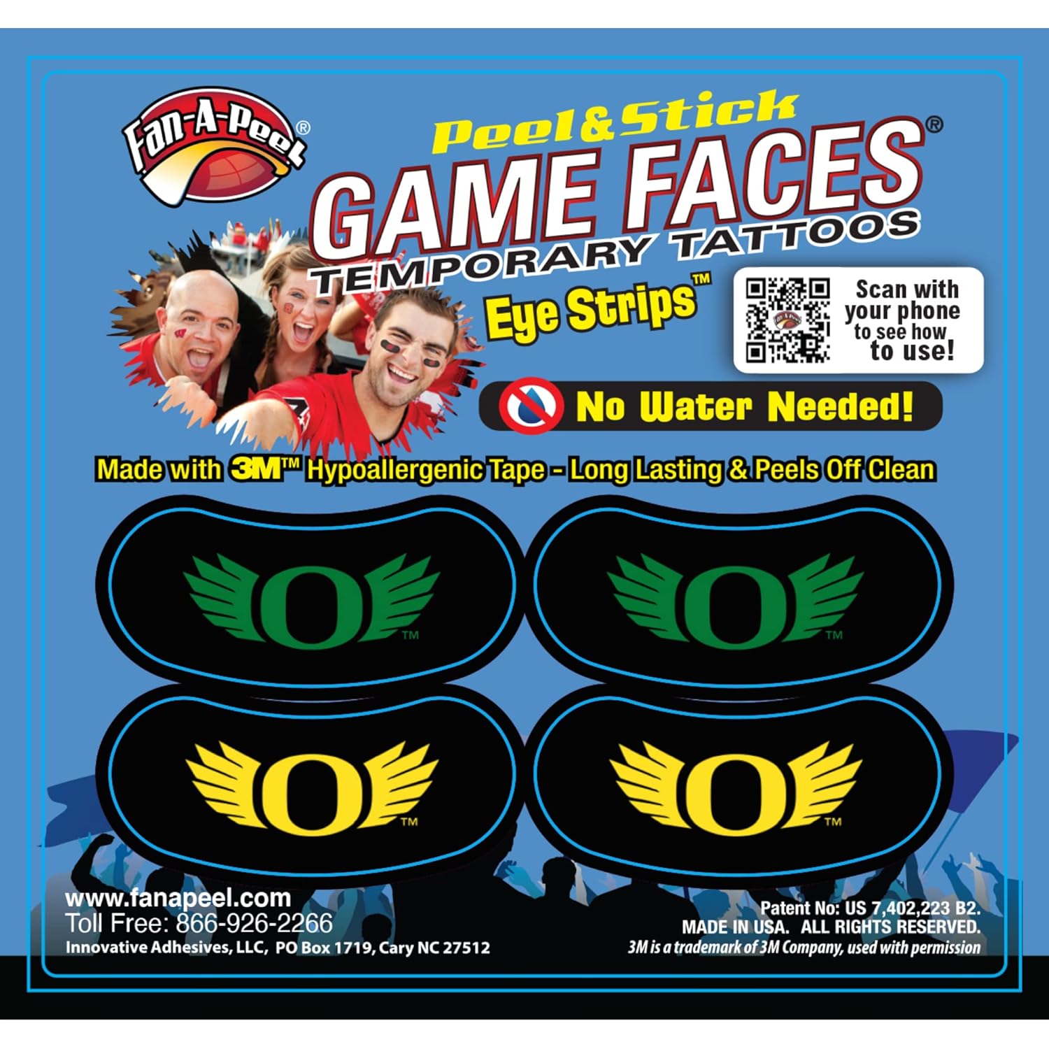 Amazon.com : Fan-A-Peel Oregon Waterless Temporary Tattoos ...