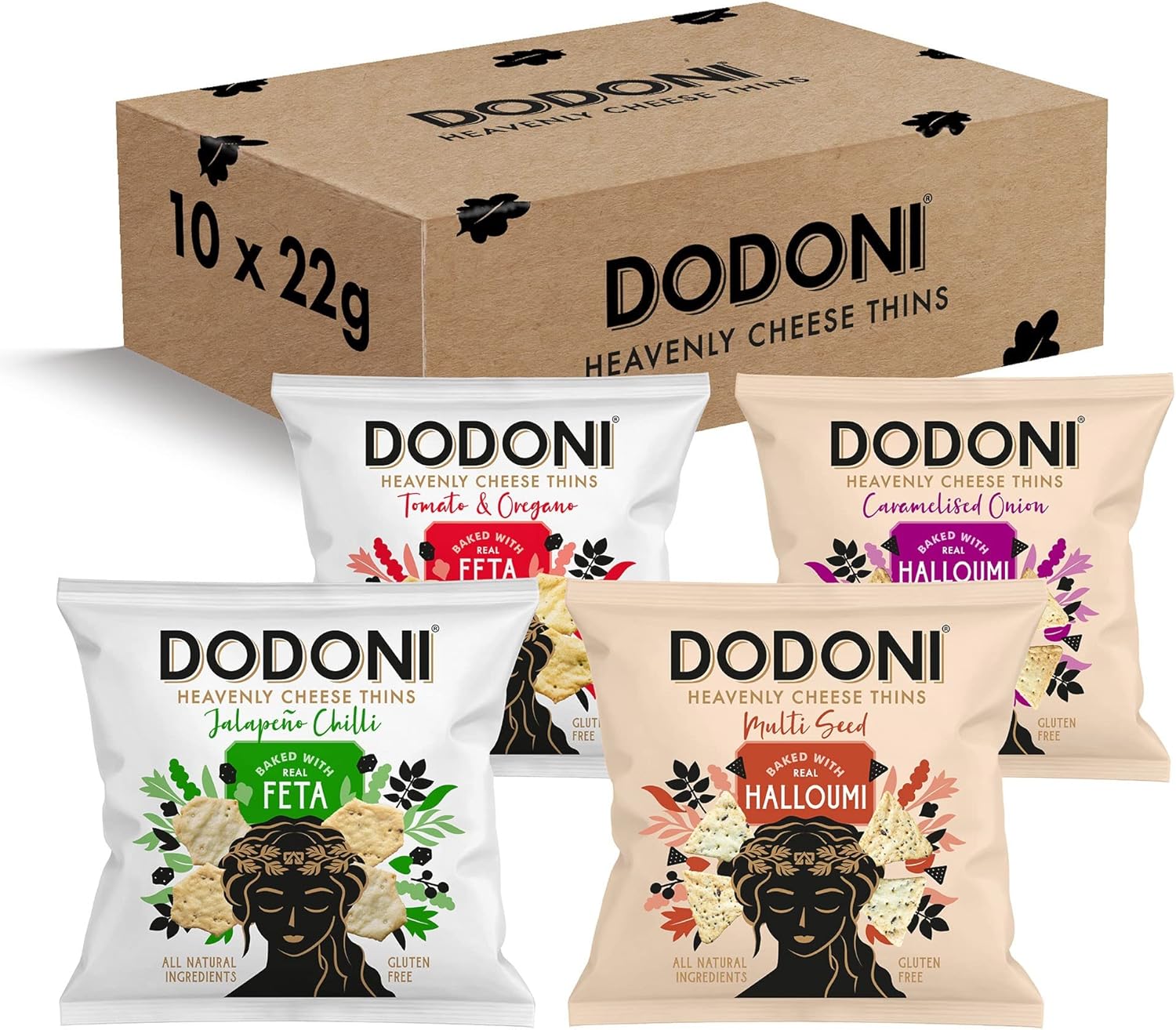Dodoni Heavenly Cheese Thins Snacks, Mixed Variety Box, Gluten Free ...