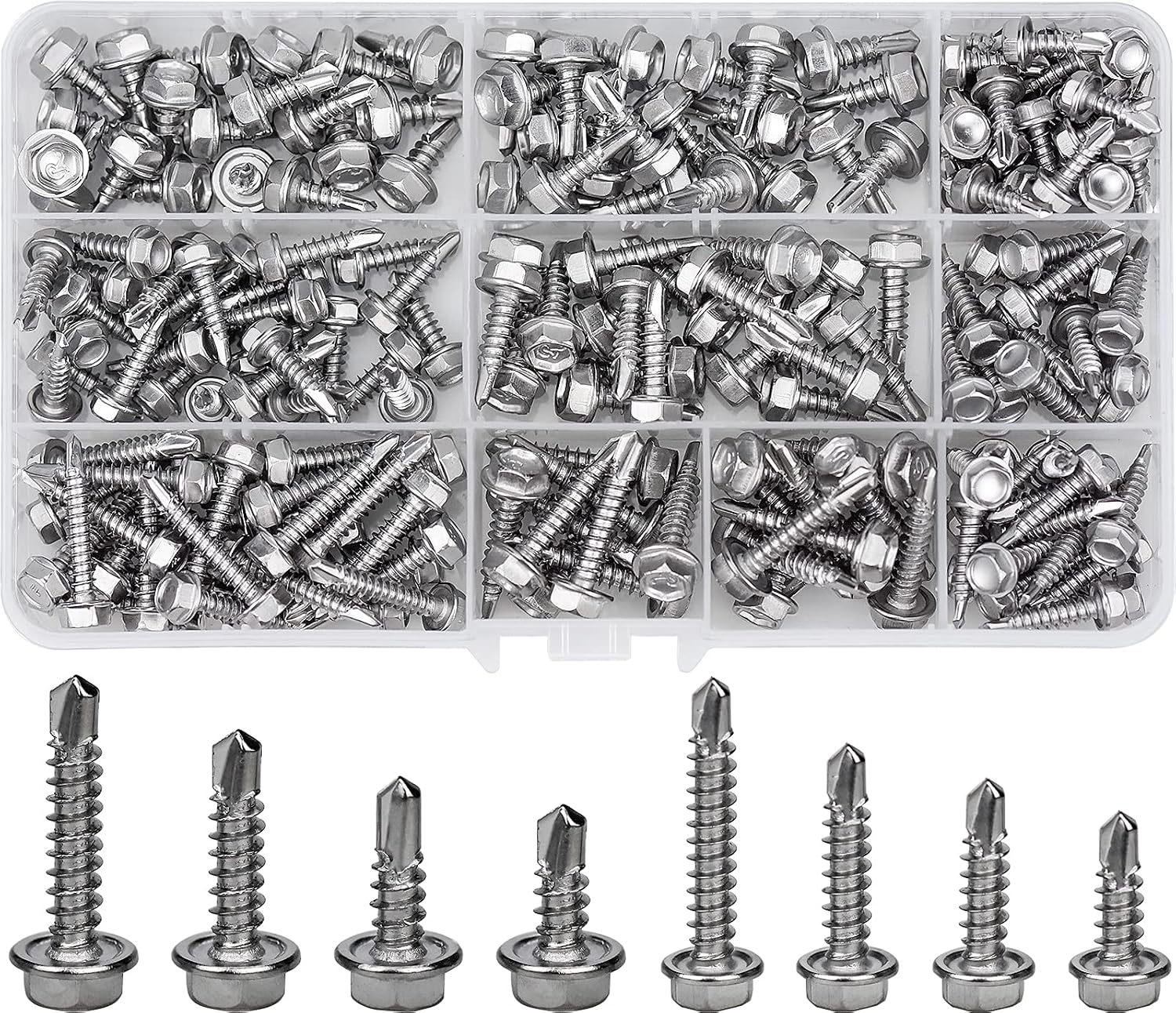 GLORHA 200 Pcs Vis Autoforeuse Inox, Vis Perforante Metal, Vis ...