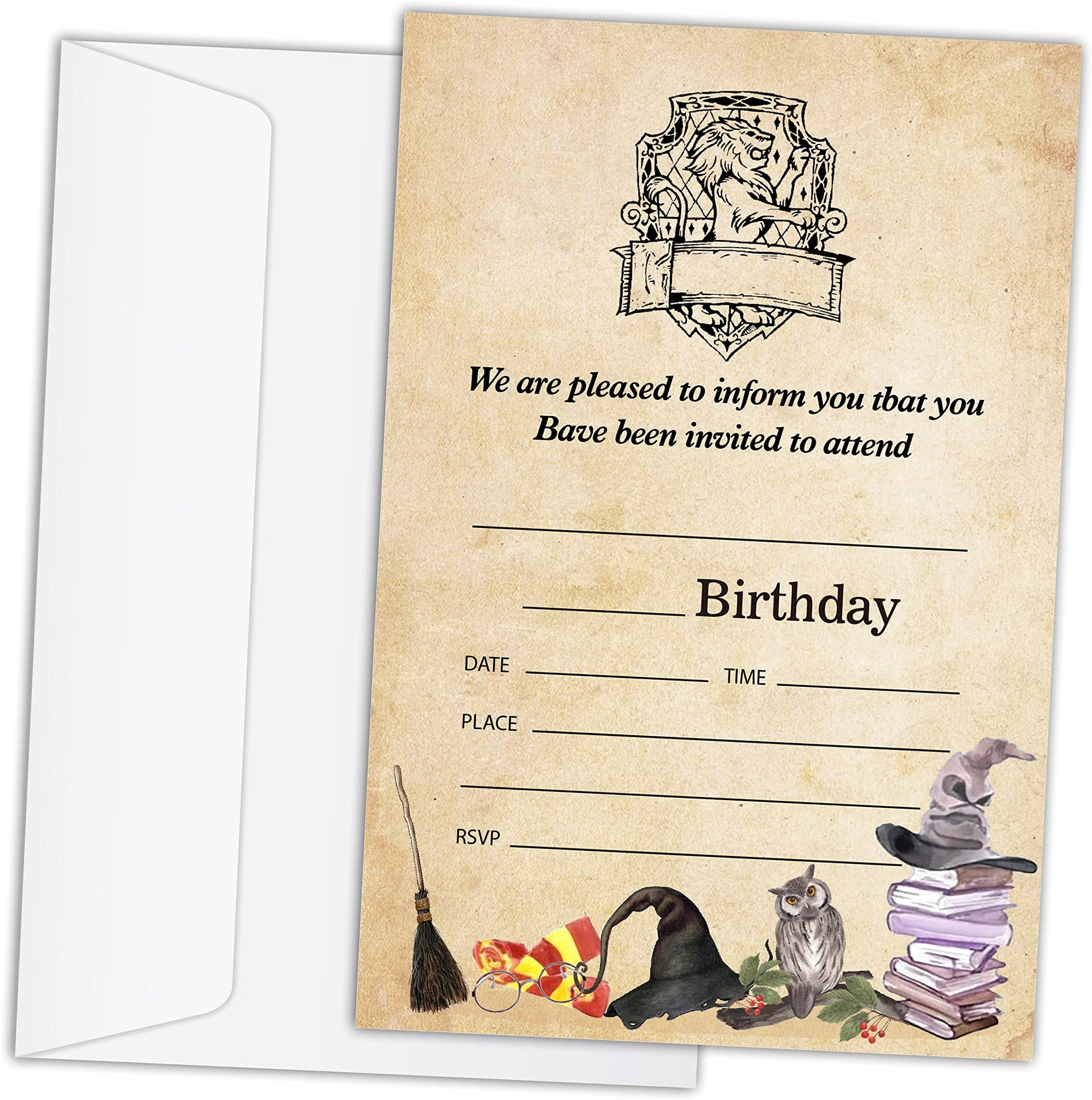 Amazon.com : RLCNOT Birthday Invitations Cards with Envelopes Set of 20 ...