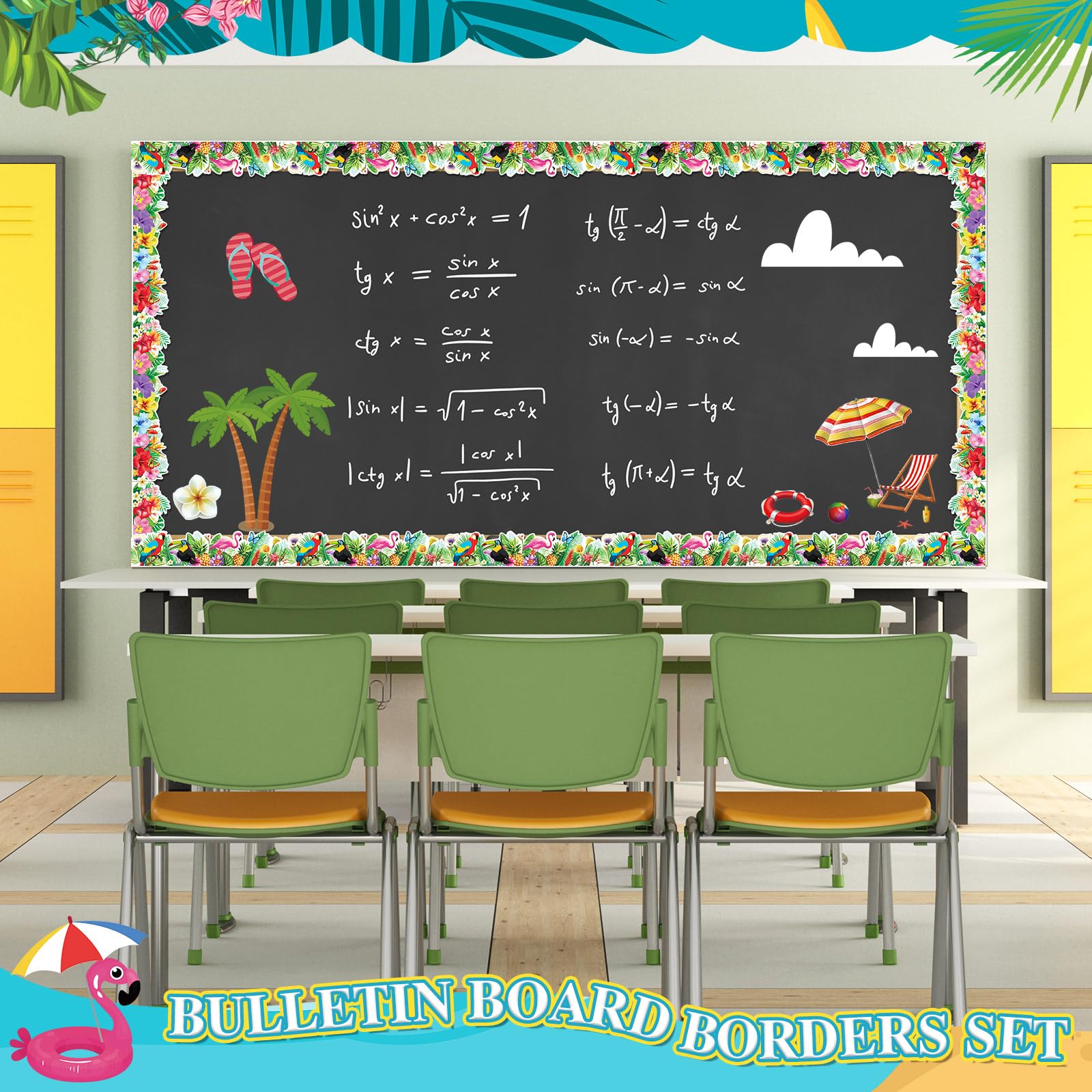 Snapklik.com : 160ft Summer Beach Border For Bulletin Board, 6 Rolls ...