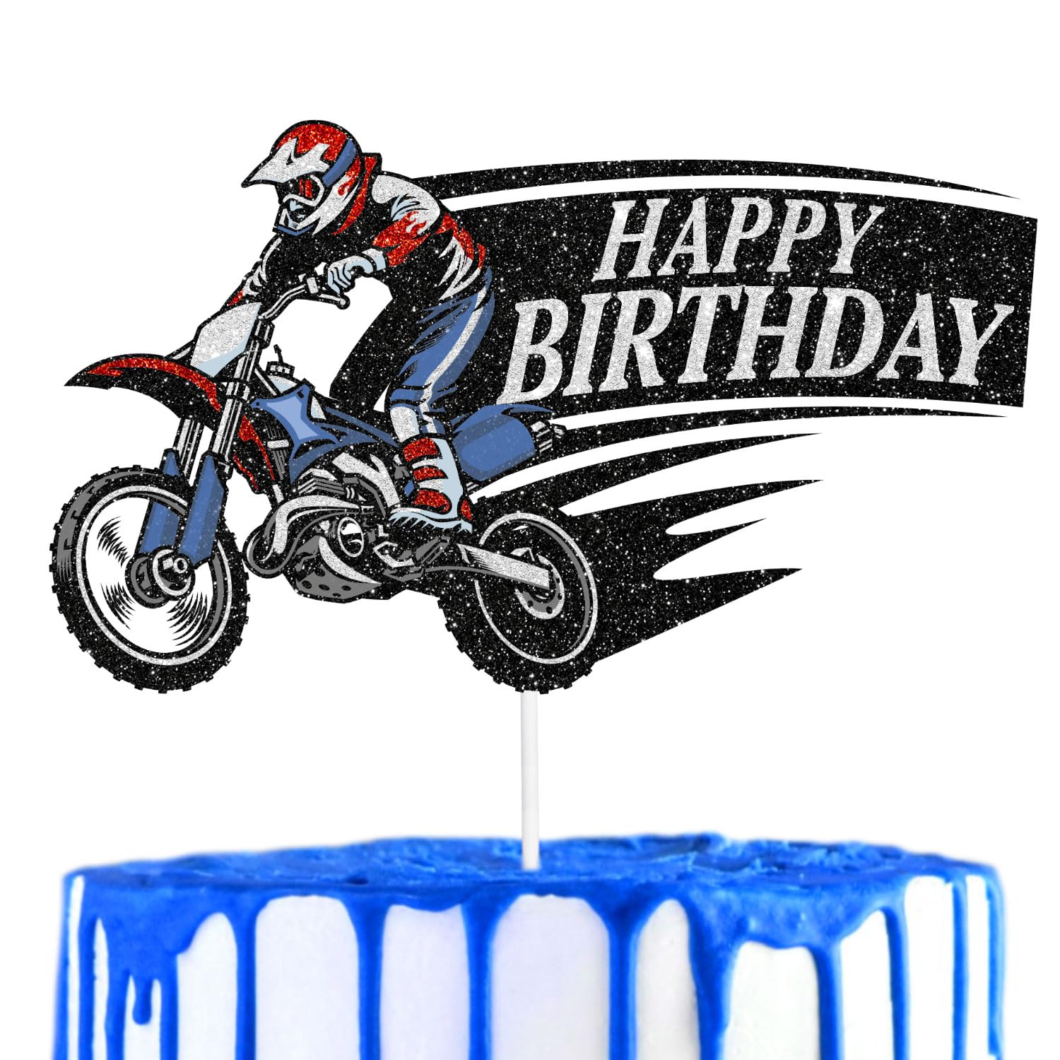 Amazon.com: Motocross Cake Topper Car Theme Kids Happy Birthday ...