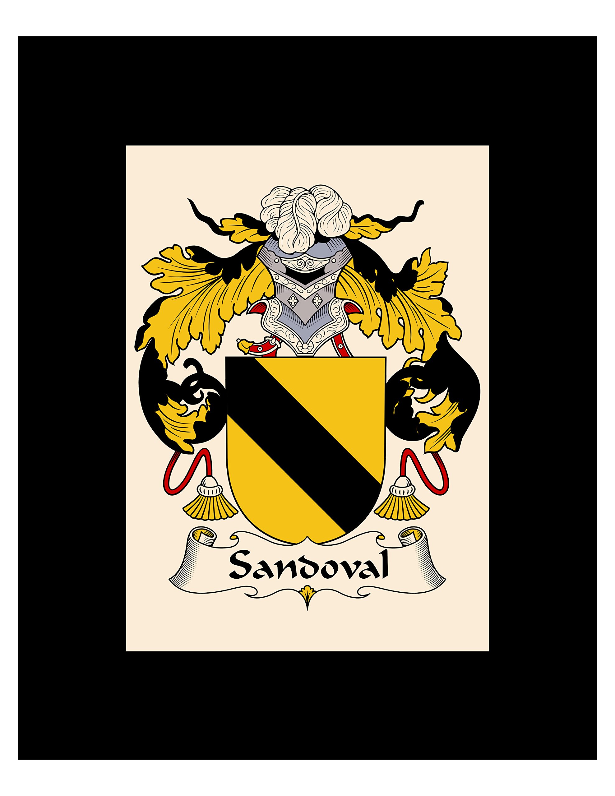 Sandoval Family Crest Brace Coat Of Arms Flag / Family Crest Flag