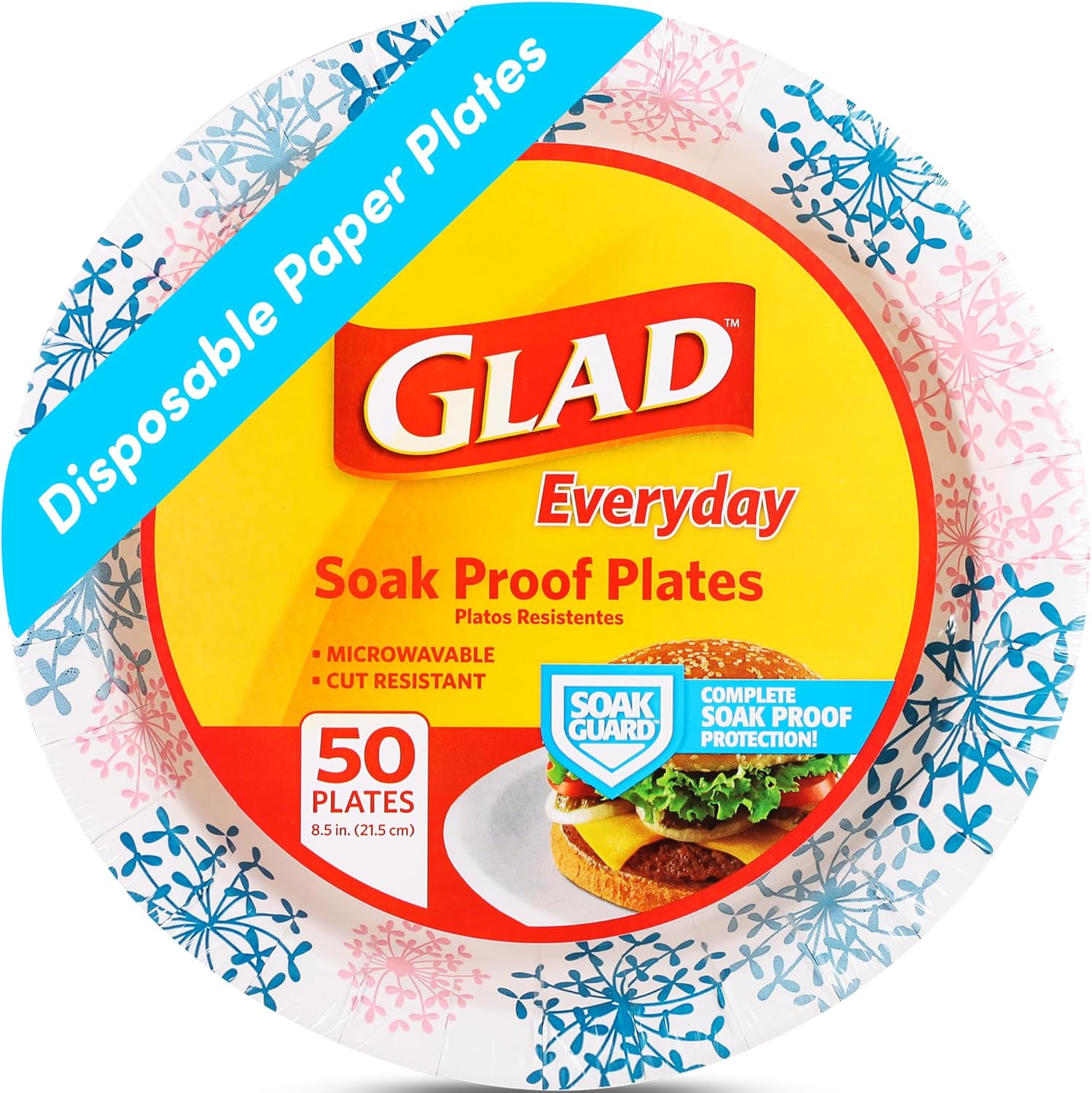 Brandclub Glad Round Disposable Plates Pink Hydrangea Strong brandclub-glad-round-disposable-plates-pink-hydrangea-strong