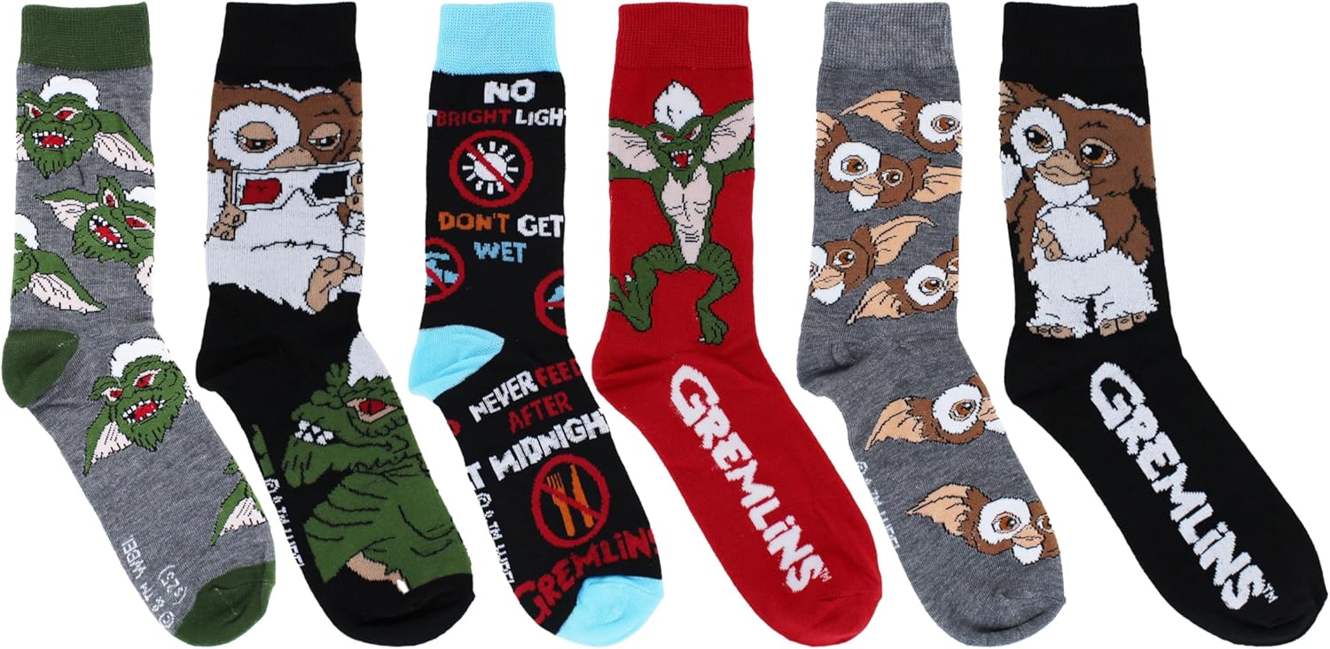 Amazon.com: Hyp Gremlins Gizmo Adult Casual Crew Socks, 6-Pack, Size 6 ...