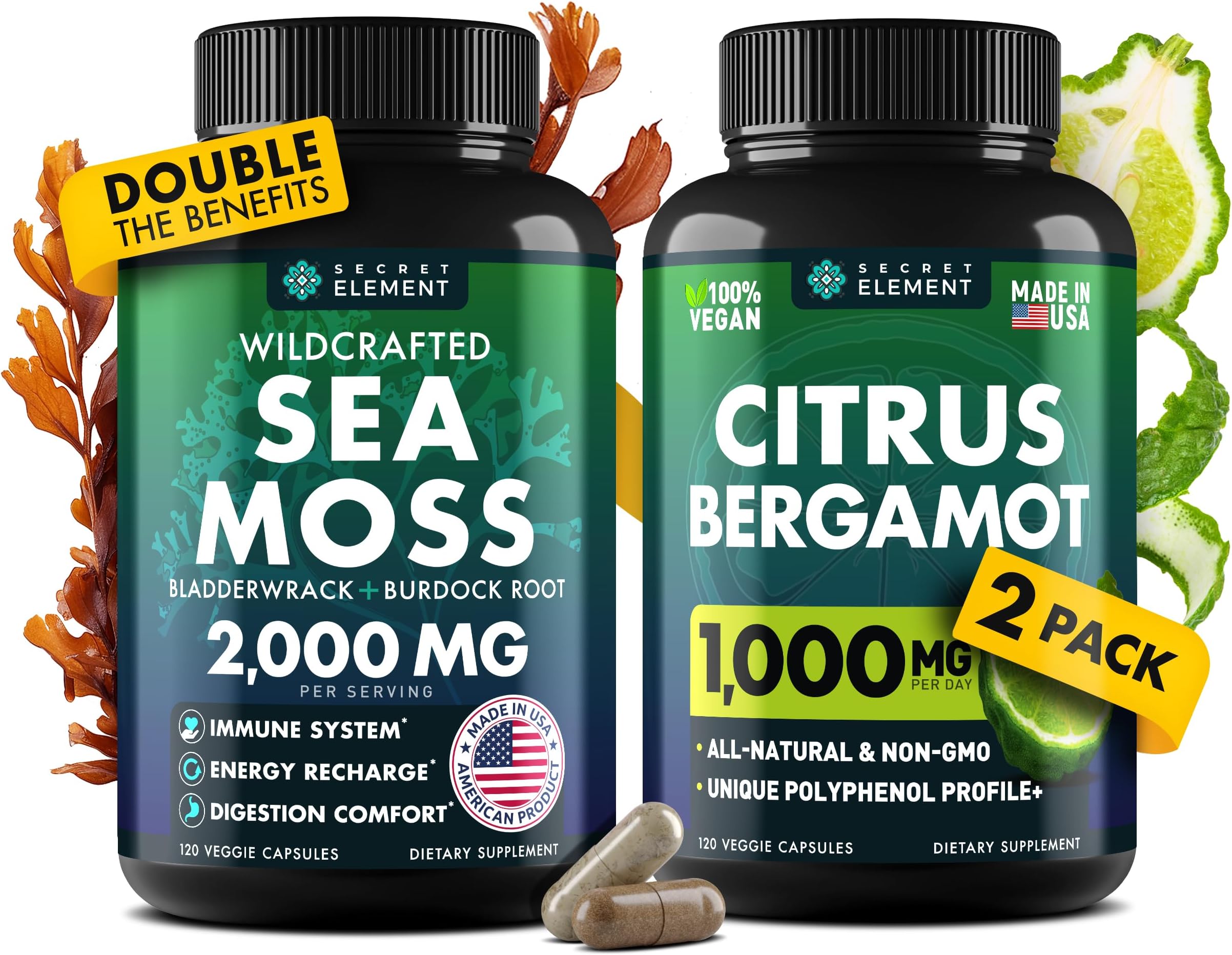 Amazon.com: Irish Sea Moss & Citrus Bergamot Bundle - Chondrus Crispus ...