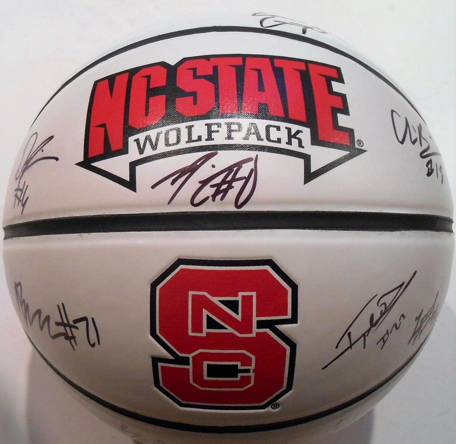 2016-17 Team Signed NC State Wolfpack Logo Basketball w/COA North ...