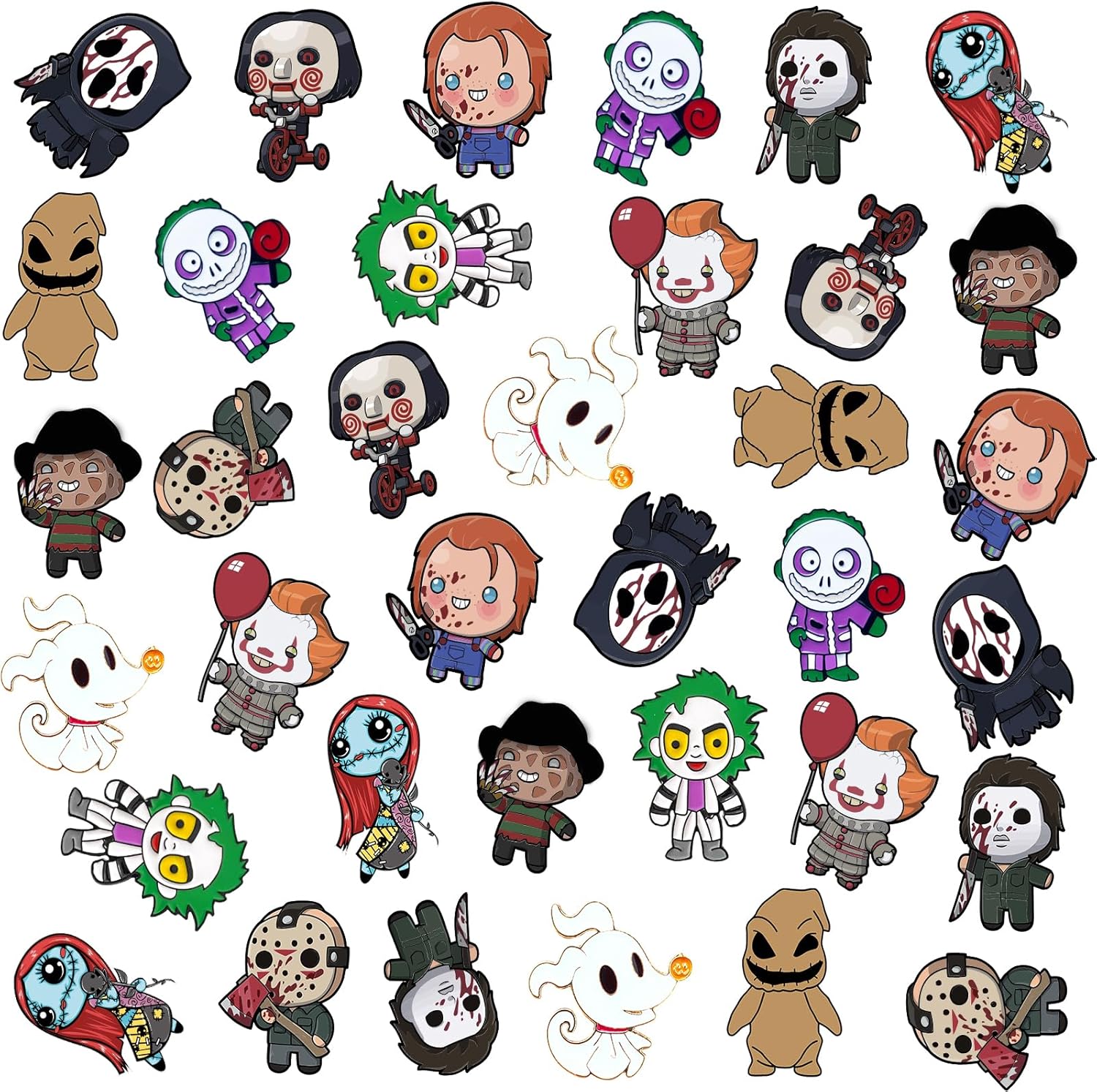 Amazon.com: 36 Pcs Enamel Pins，Hat Pins，Horror Pins，Backpack Pins ...