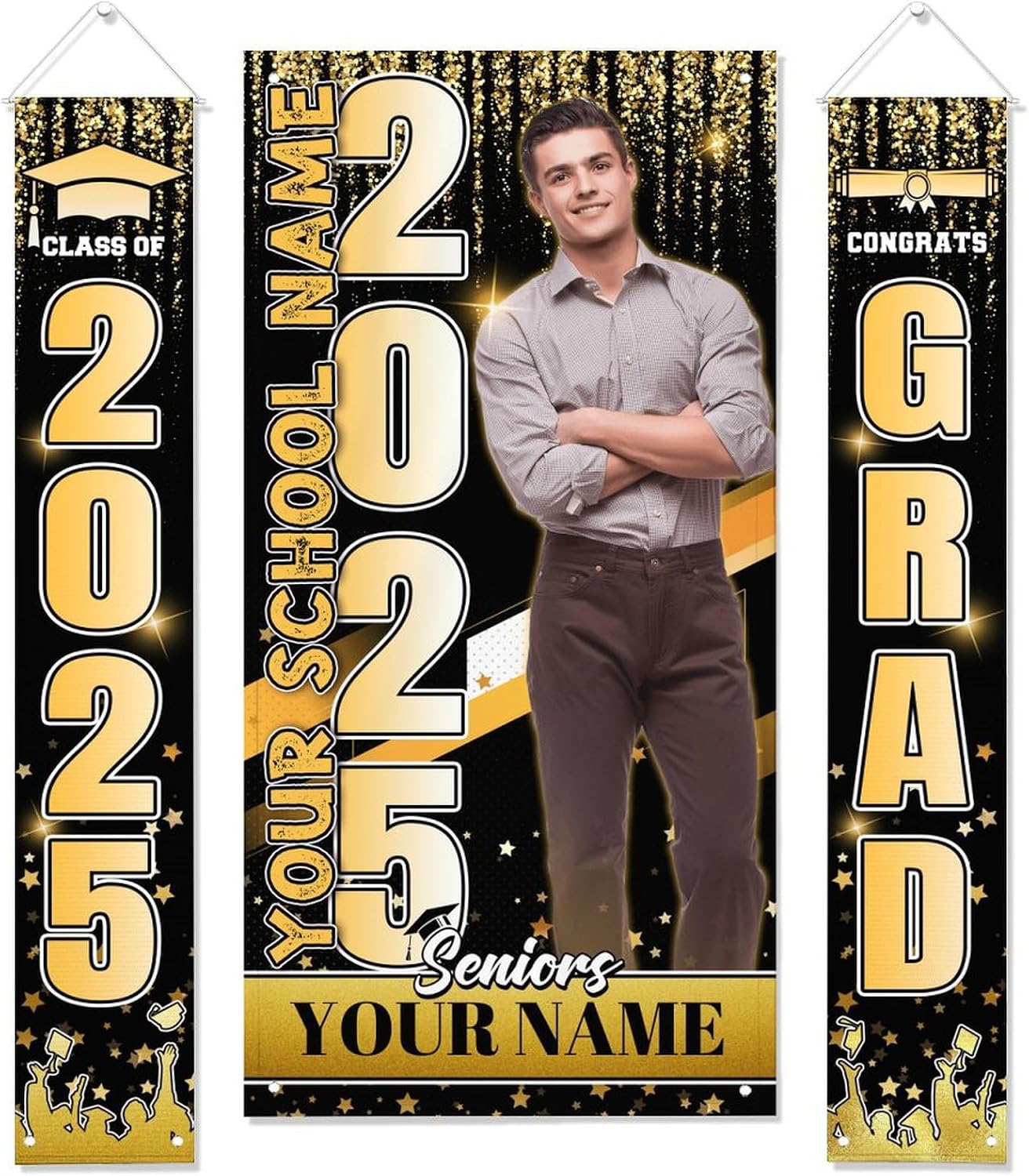 Amazon.com: Personalized with Photo Graduation Banner - Custom Senior ...