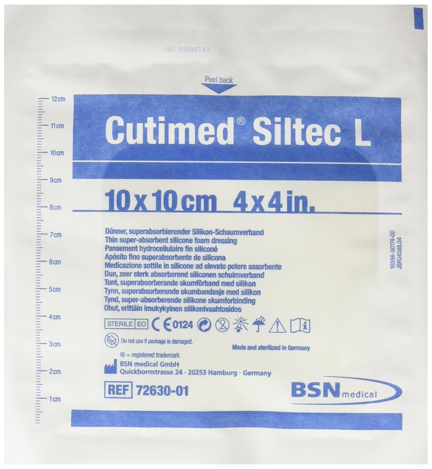 Cultimed Siltec BF72630-01 Cutimed Siltec L Dressing 10 x 10 : Amazon ...