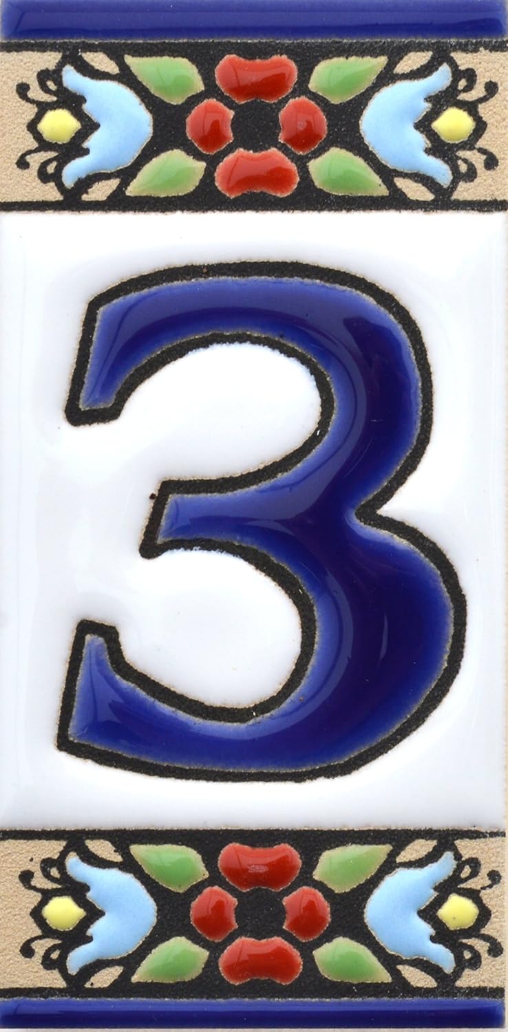 House numbers 3 inch. Handpainted house number tiles for signs ...