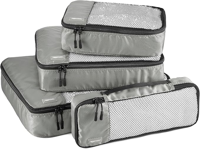 Amazon Basics Packing Cubes for Travel, Packing Organizers Set, 4-Piece ...