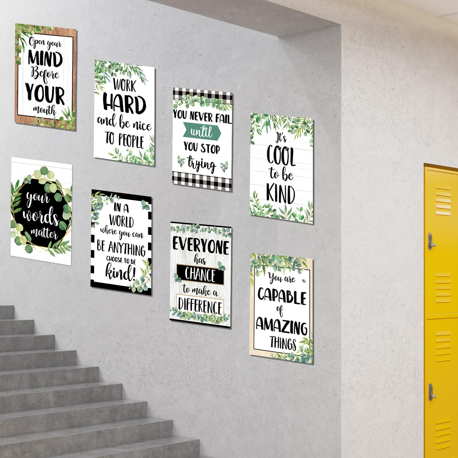 Greenery Classroom Theme 8-Piece Eucalyptus Math Posters - Classroom ...