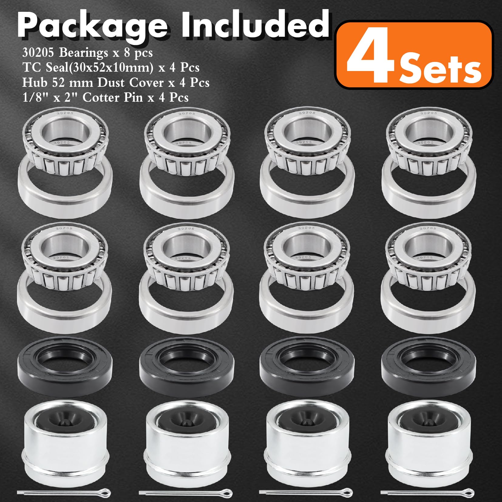 TC Seal Bearing Set 30205 Trailer Bearing Kit With TC Seals - Complete ...