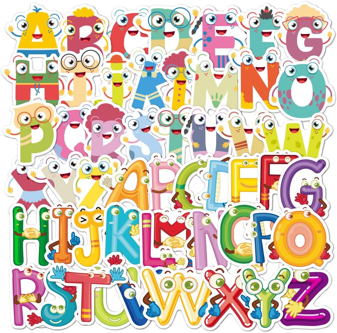 Amazon.com: 1800 Letter Stickers 20 Sheet Waterproof Alphabet Stickers ...