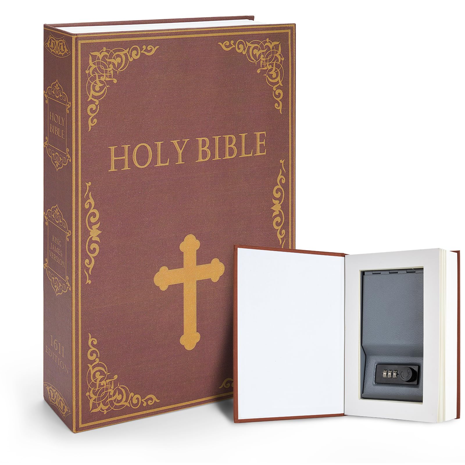 Diversion Book Safe with Real Pages, Ohuhu Bible Combination Book Lock ...