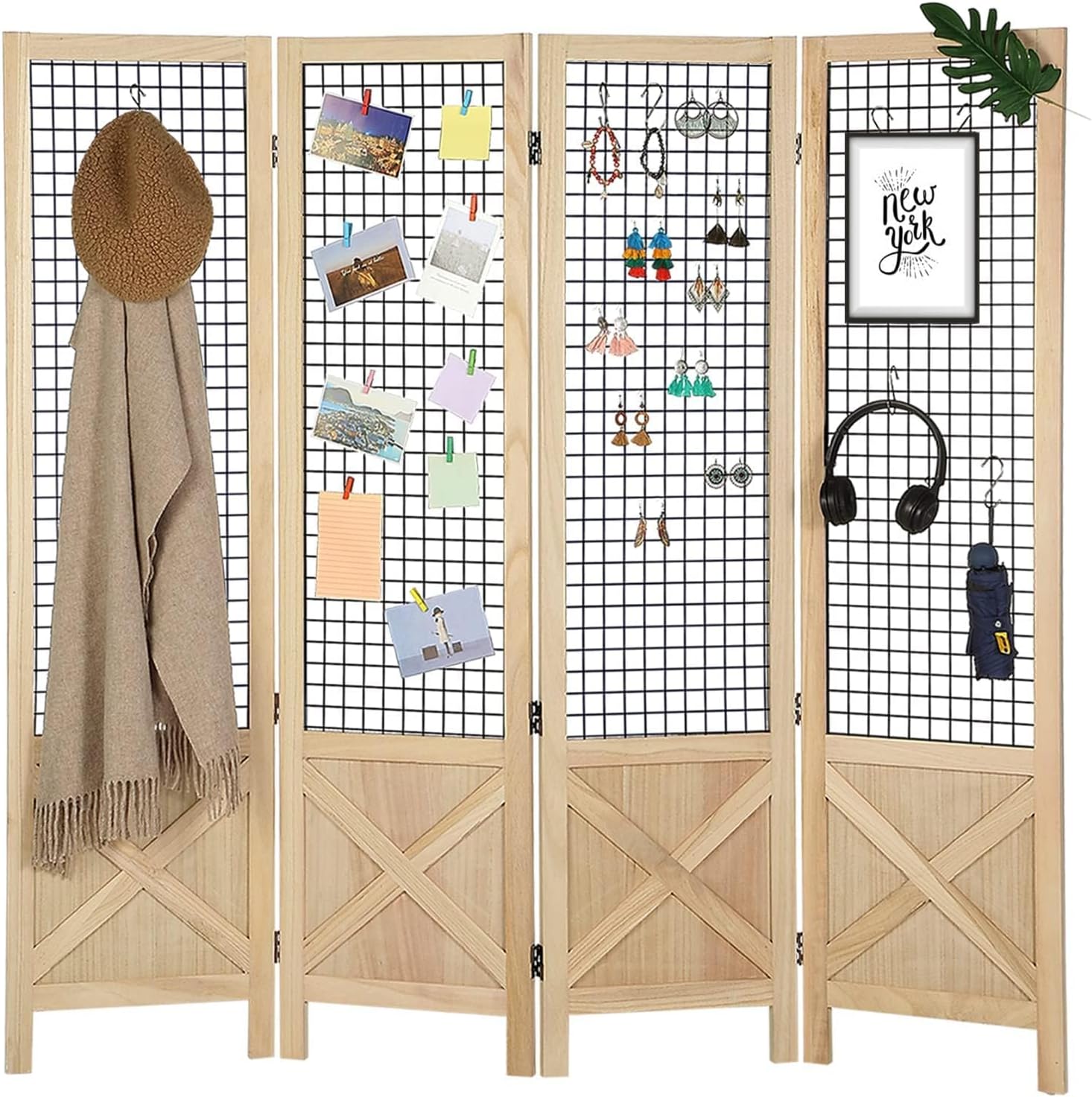 Amazon.com: Wnutrees 4 Panel Gridwall Display, Portable Freestanding ...