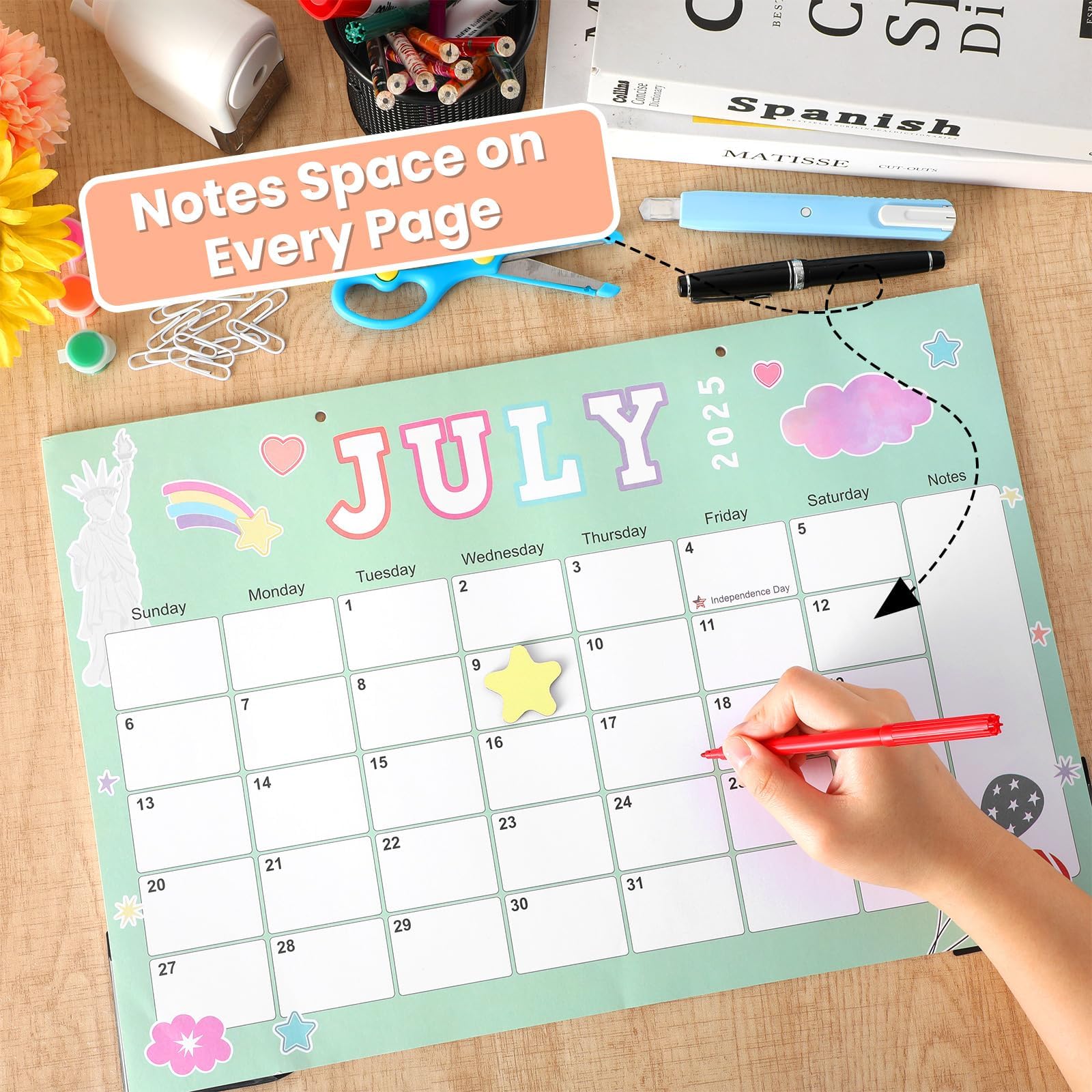 Snapklik.com : Teacher Large Desk Calendar 2025-2026, Pastel 18 Month ...