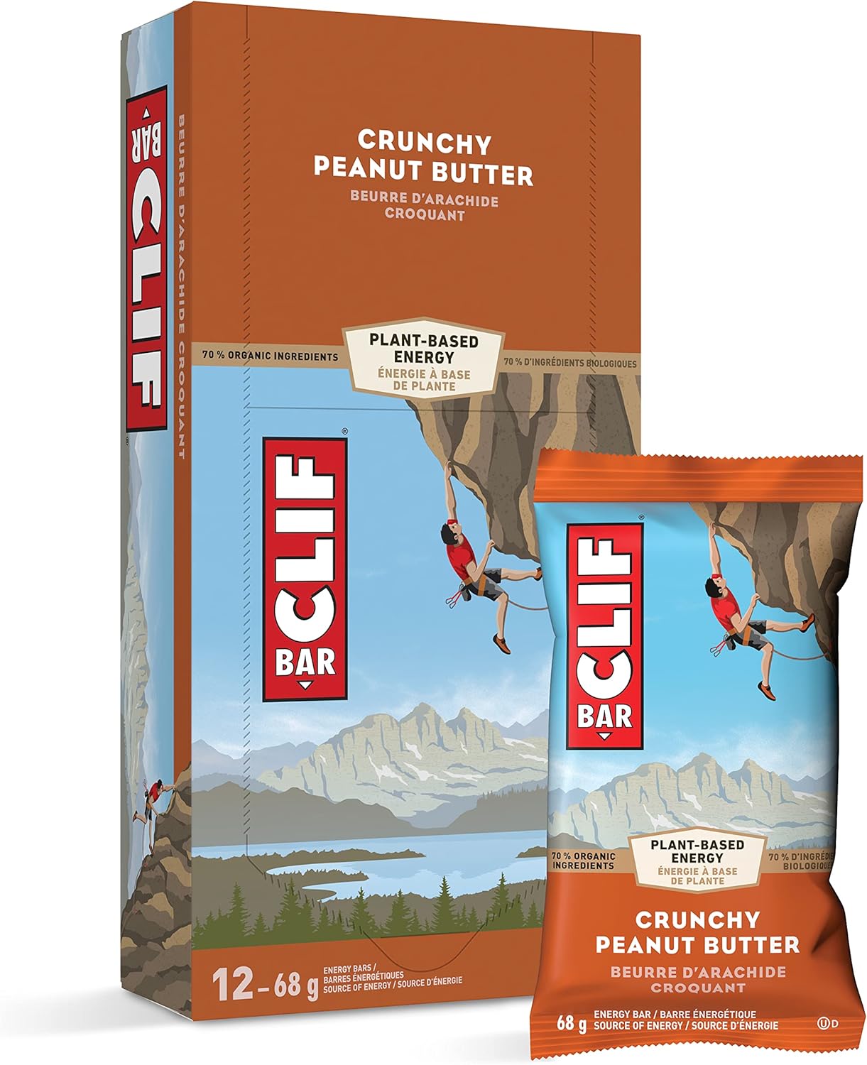 CLIF BAR - Energy Bars - Crunchy Peanut Butter - (68 Gram Protein Bars ...