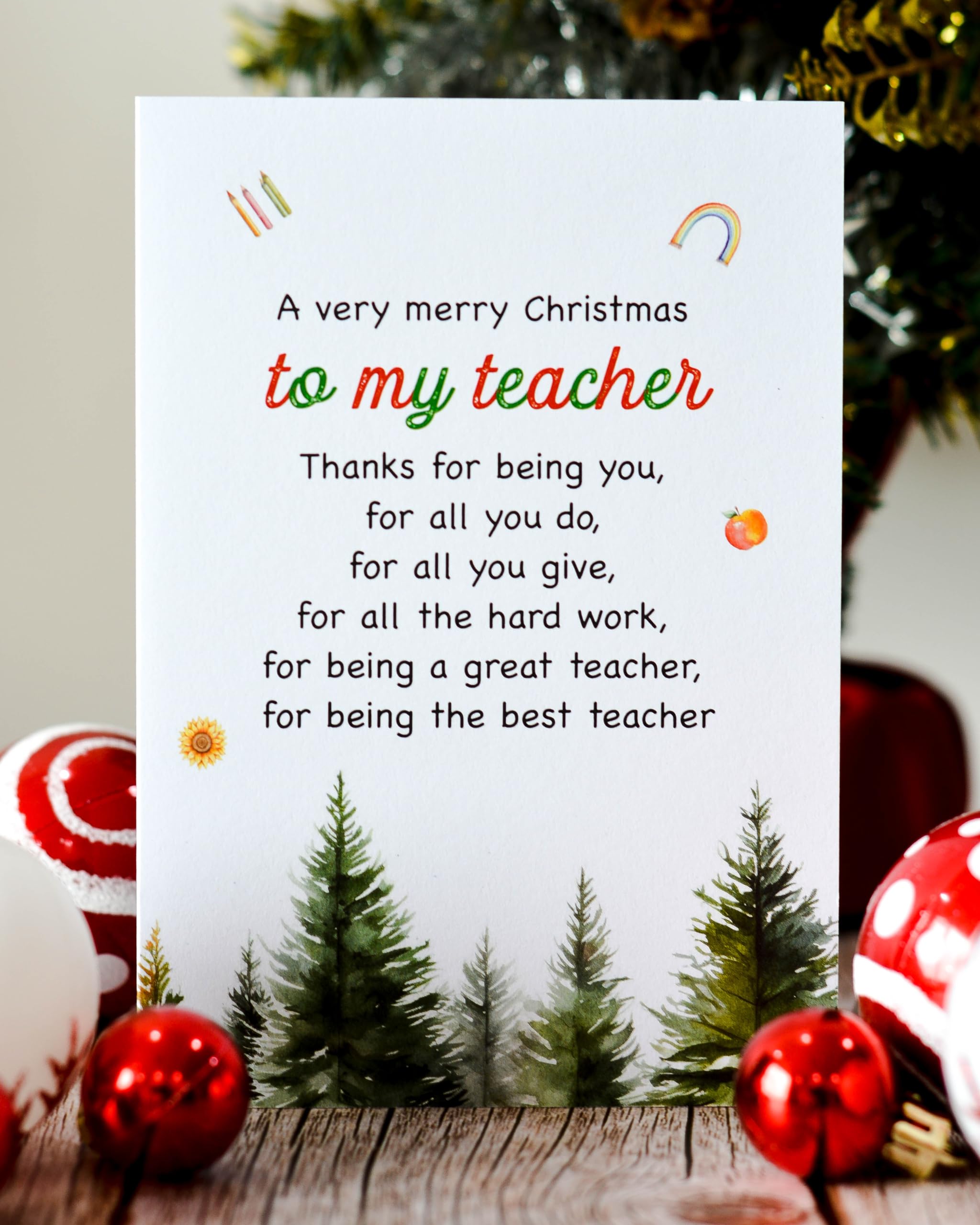 Christmas Thank You Teacher Card