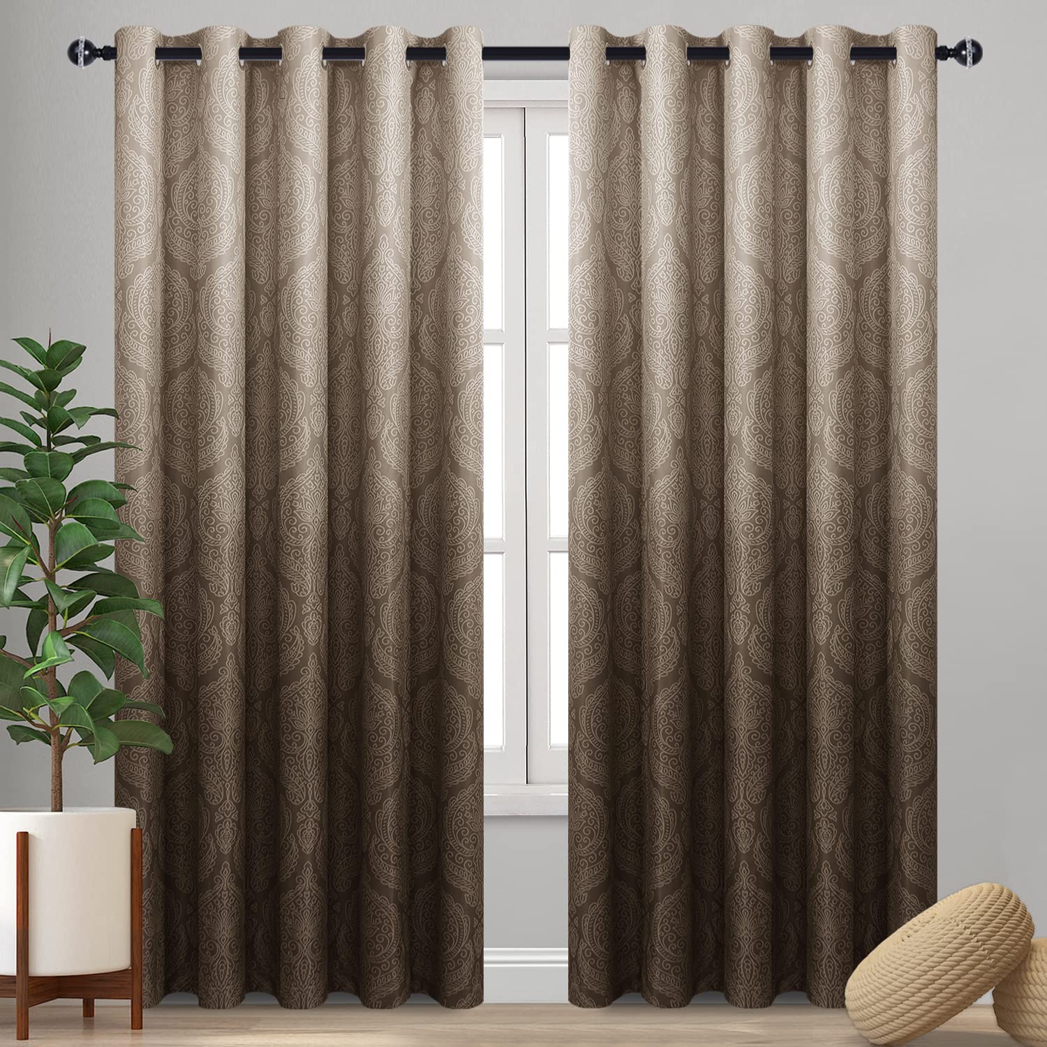 DWCN Ombre Blackout Curtains for Living Room - Thermal Insulated Block ...