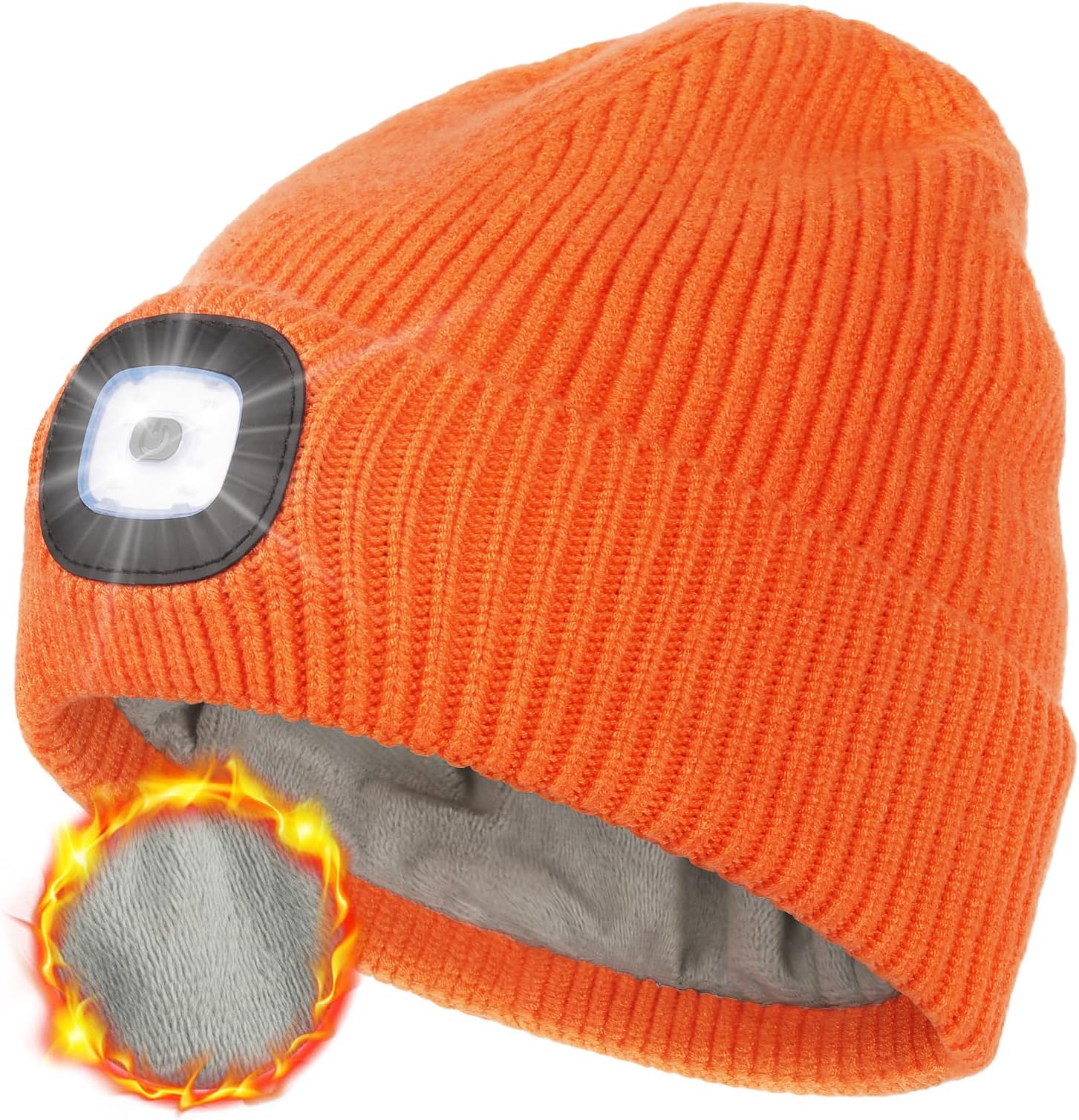 Amazon.com: Number-one LED Beanie Hat USB Rechargeable 8 LED Light Hat ...