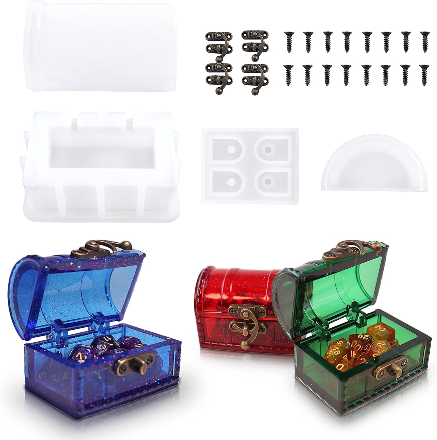 Amazon.com: ISSEVE Storage Box Resin Molds, Treasure Chest Storage Box ...