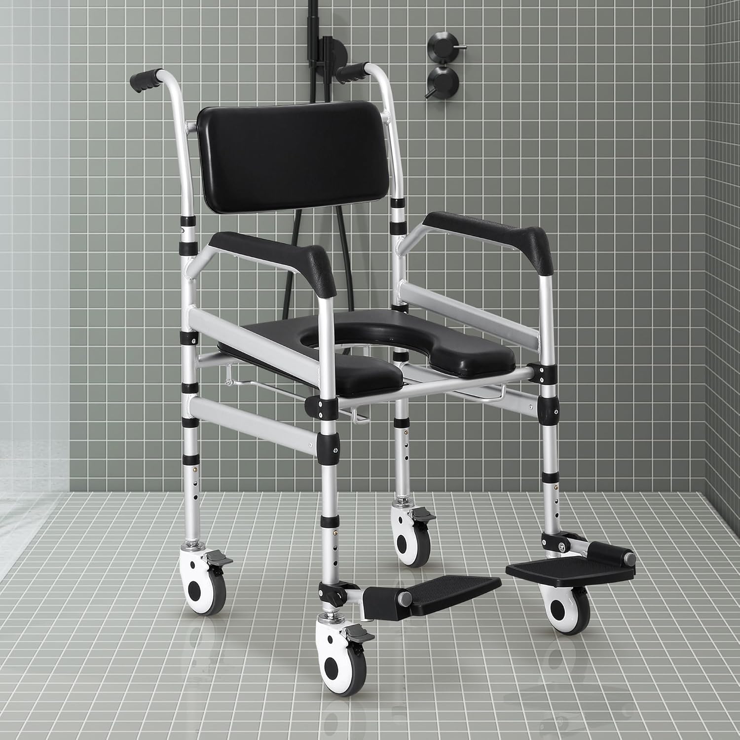 Amazon.com: Houseables Shower Chair with Wheels, Shower Wheelchair ...