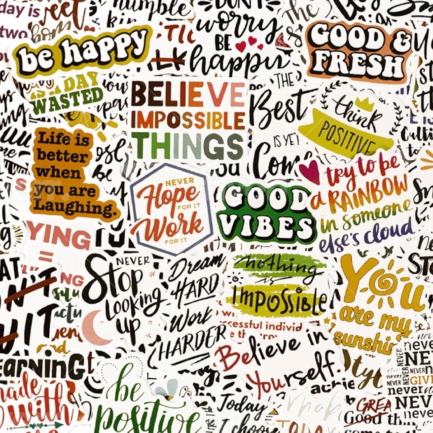 Amazon.com: 100 Positive Quote Stickers, Inspirational Stickers ...