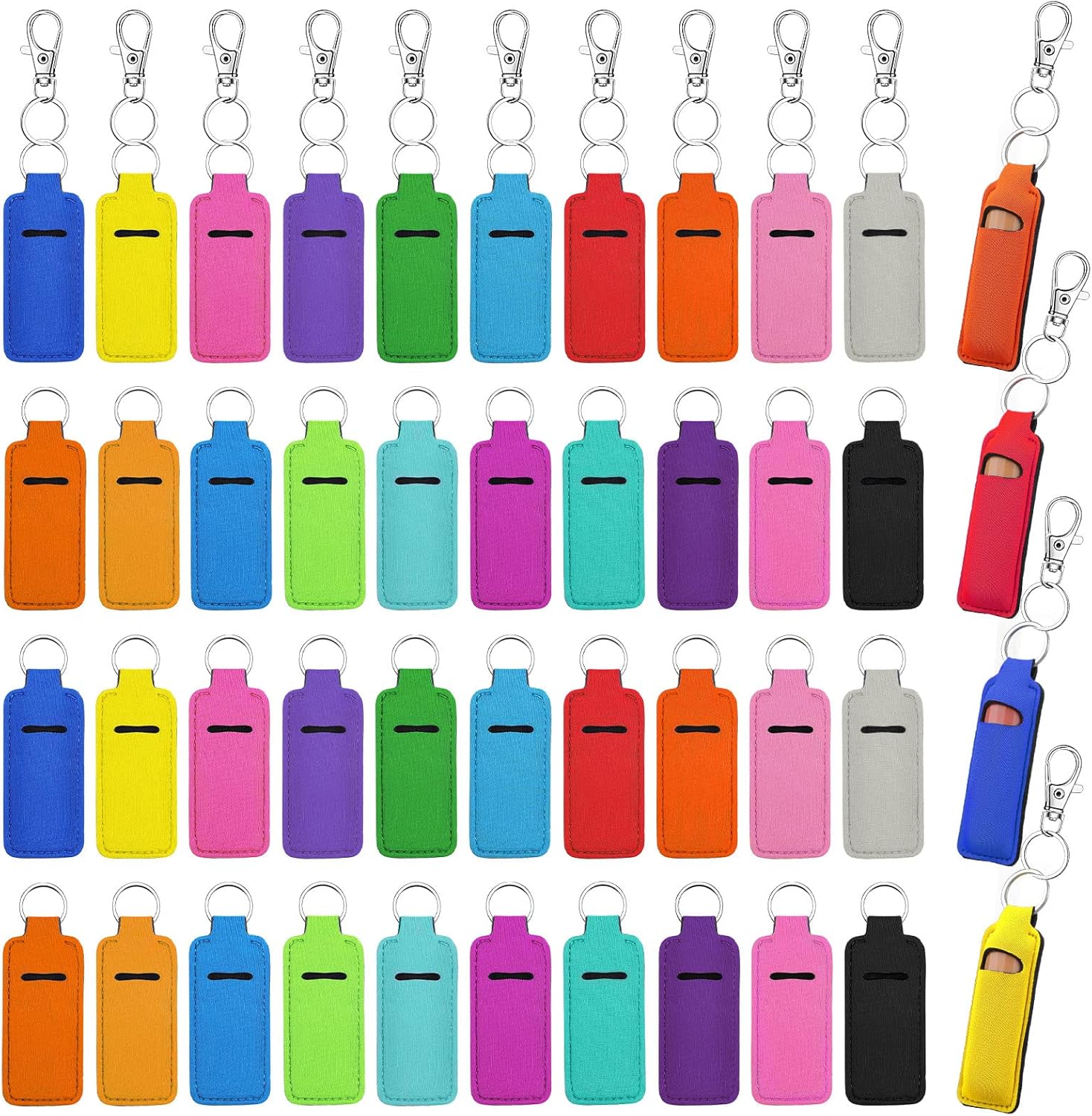 Amazon.com: 40 Pcs Lipstick Holder Keychain Lip Balm Sleeve Pouch with ...