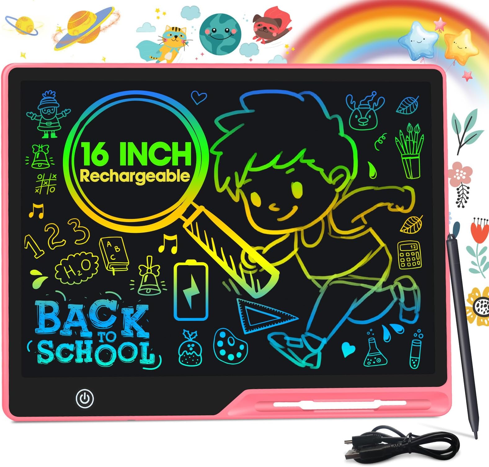 Amazon.com: POPERFUN LCD Writing Tablet for Kids, Rechargeable Kids ...