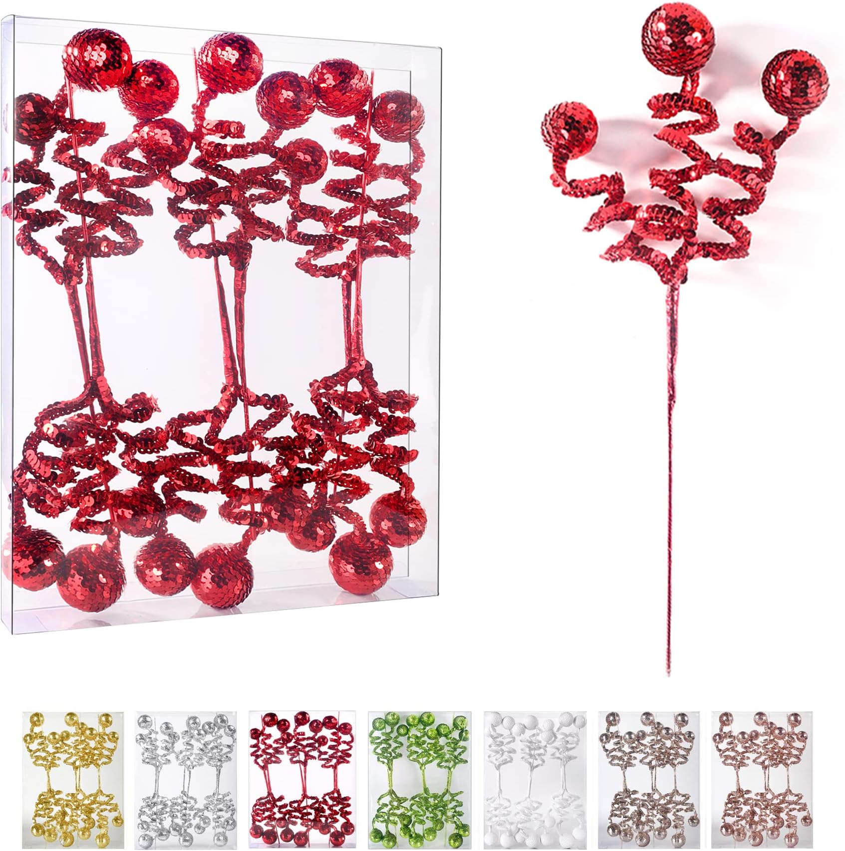 Amazon.com: 5pcs Candy Cane Christmas Tree Picks Decoration Red White ...