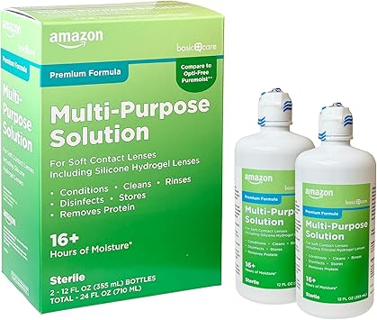 Amazon.com: Amazon Basic Care Multi-Purpose Contacts Solution - Premium ...