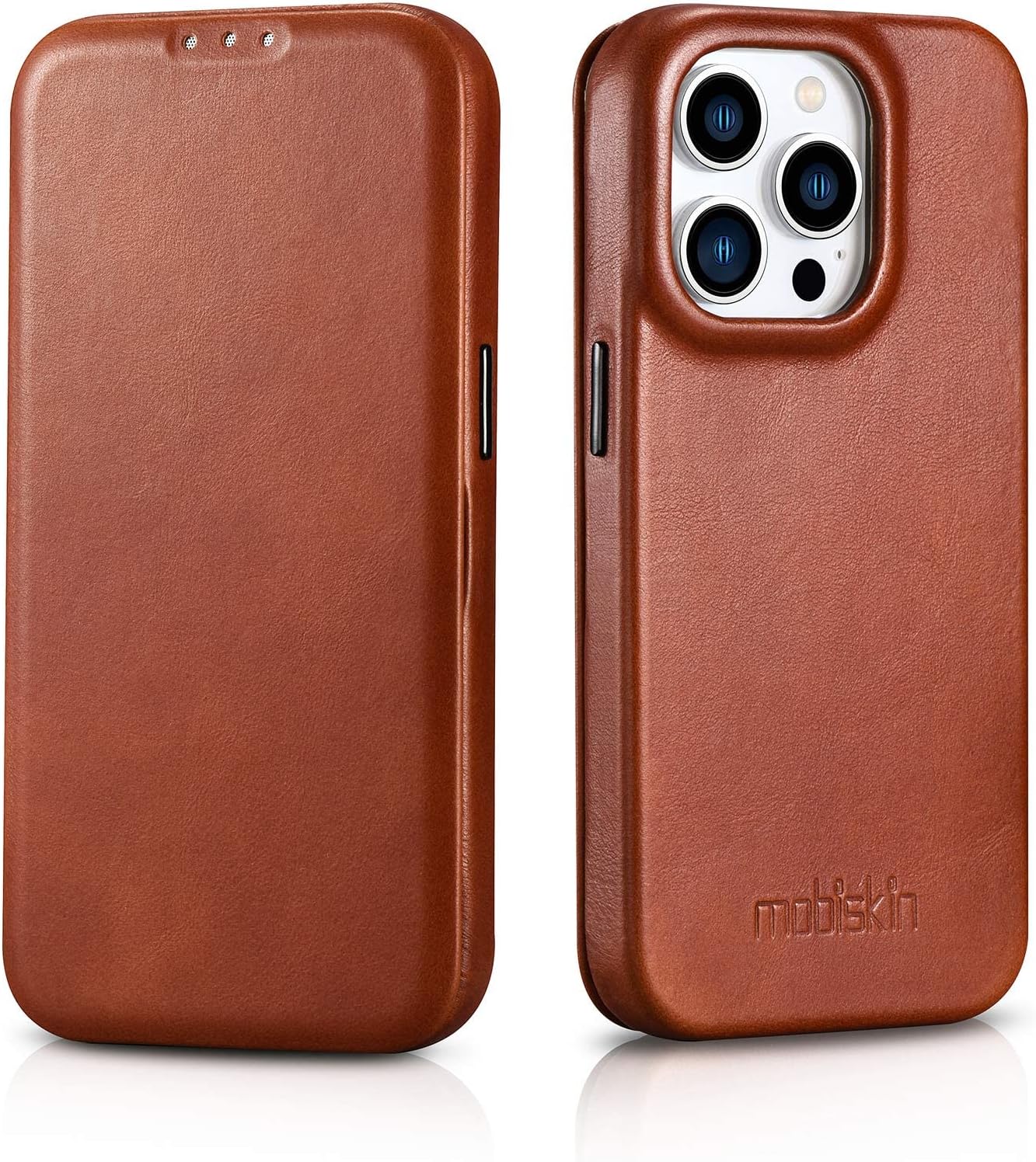 Mobiskin Hülle kompatibel mit Apple iPhone 14 PRO MAX , Handyhülle mit echtem Leder, Case ...