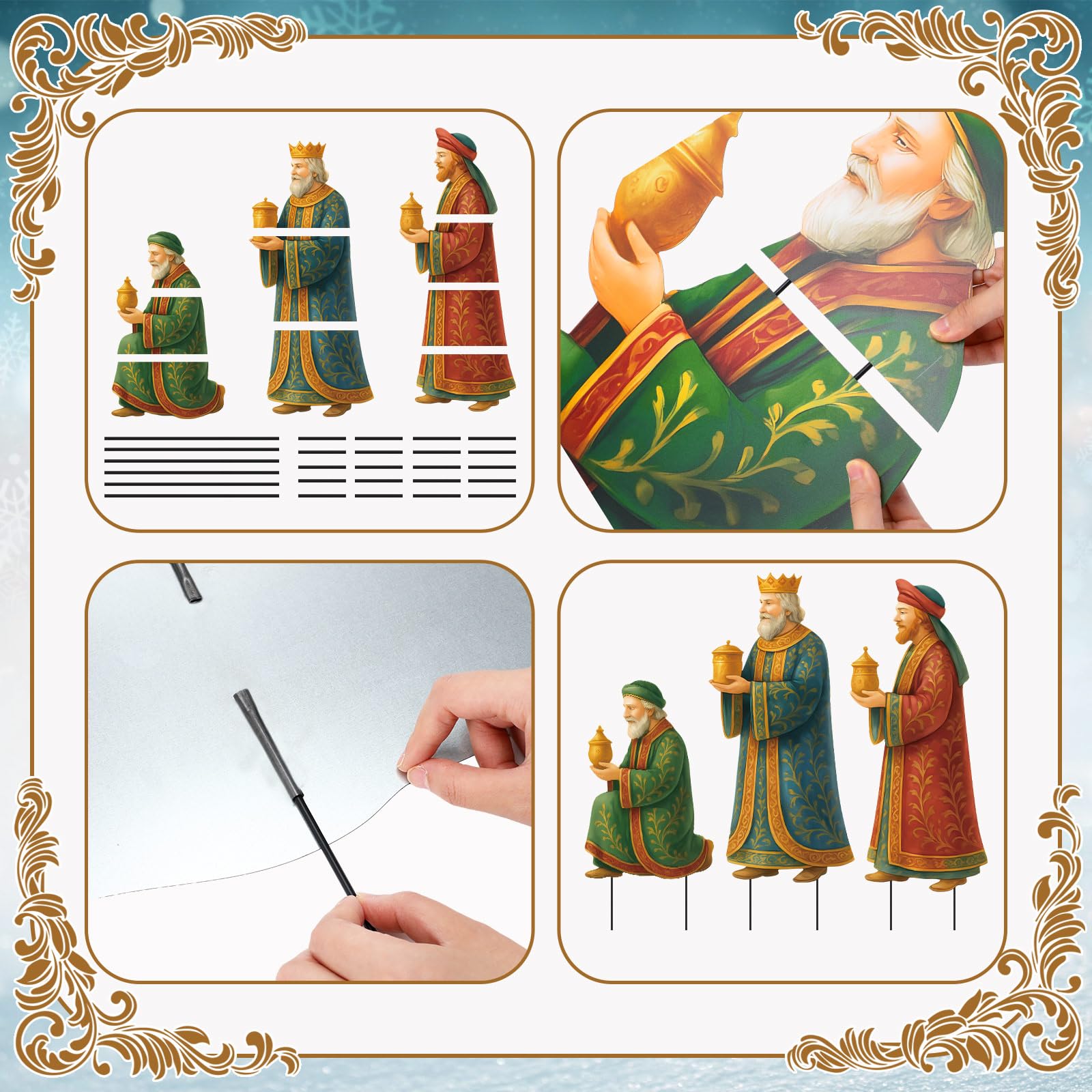 Snapklik.com : 3 Ft Large Metal Nativity Scene Yard Stake Outdoor Three ...