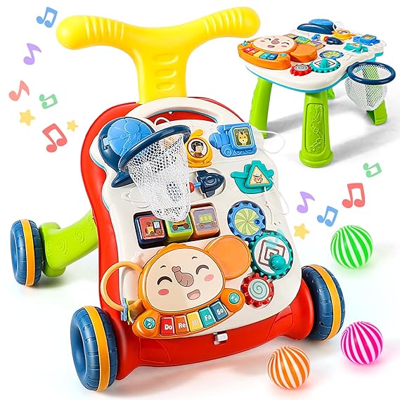 Amazon.com : TOY Life 3 in 1 Baby Push Walker and Activity Center, Sit ...
