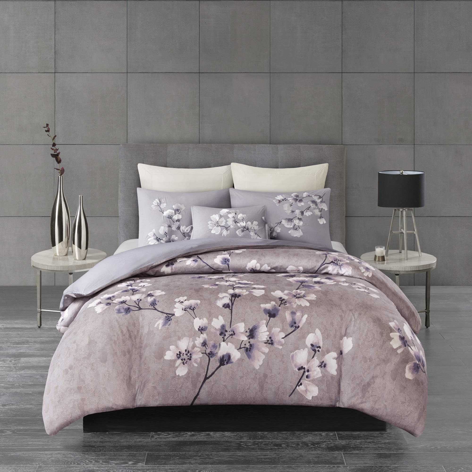 Amazon.com: N Natori Sakura Cotton Comforter Reversible Solid Cherry ...