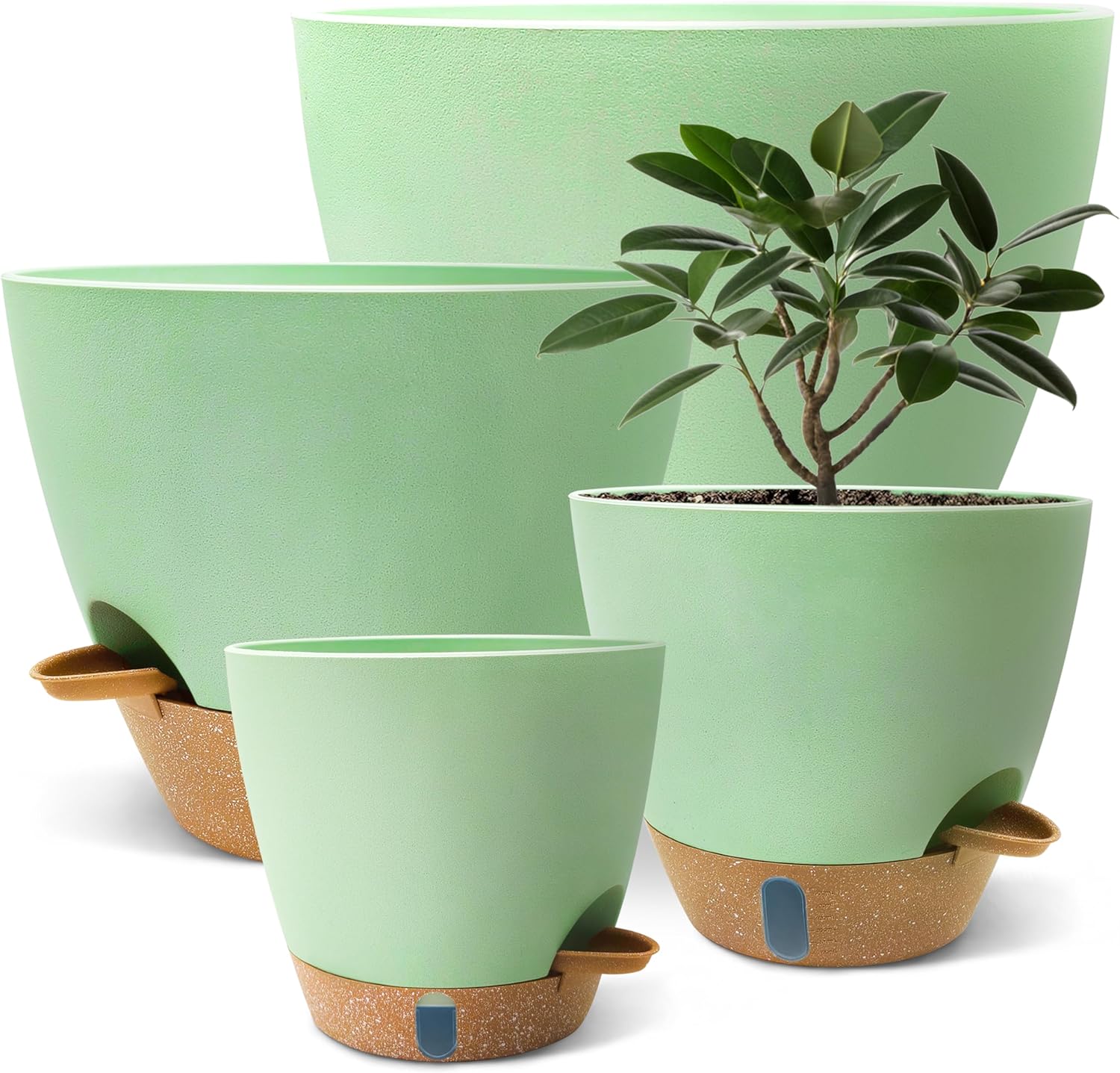 Amazon.com: 12/10/9/8 inch Self Watering Pots with Visual Water Window ...