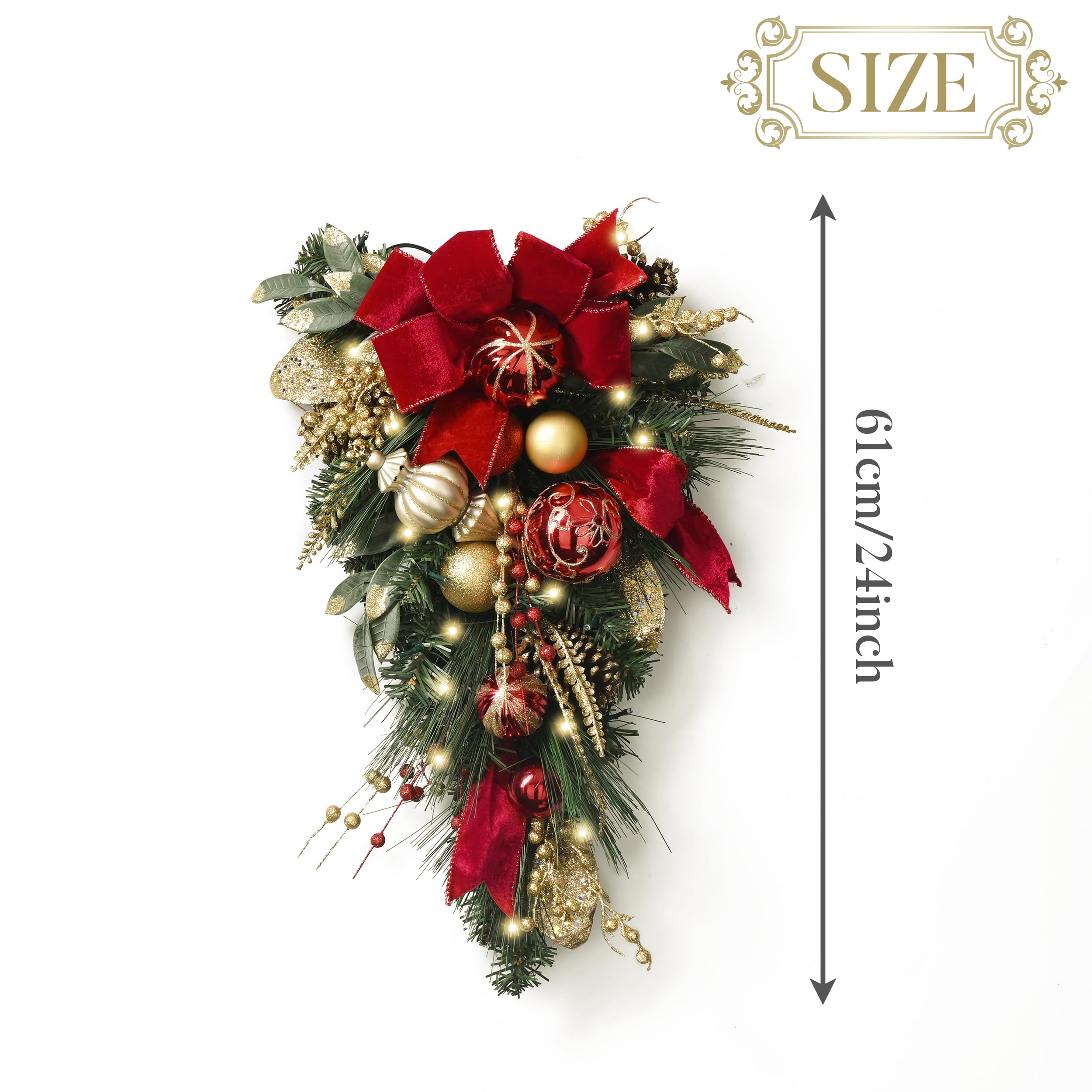 Christmas Teardrop Swag Outdoor Christmas Window Swags With Poinsettia ...