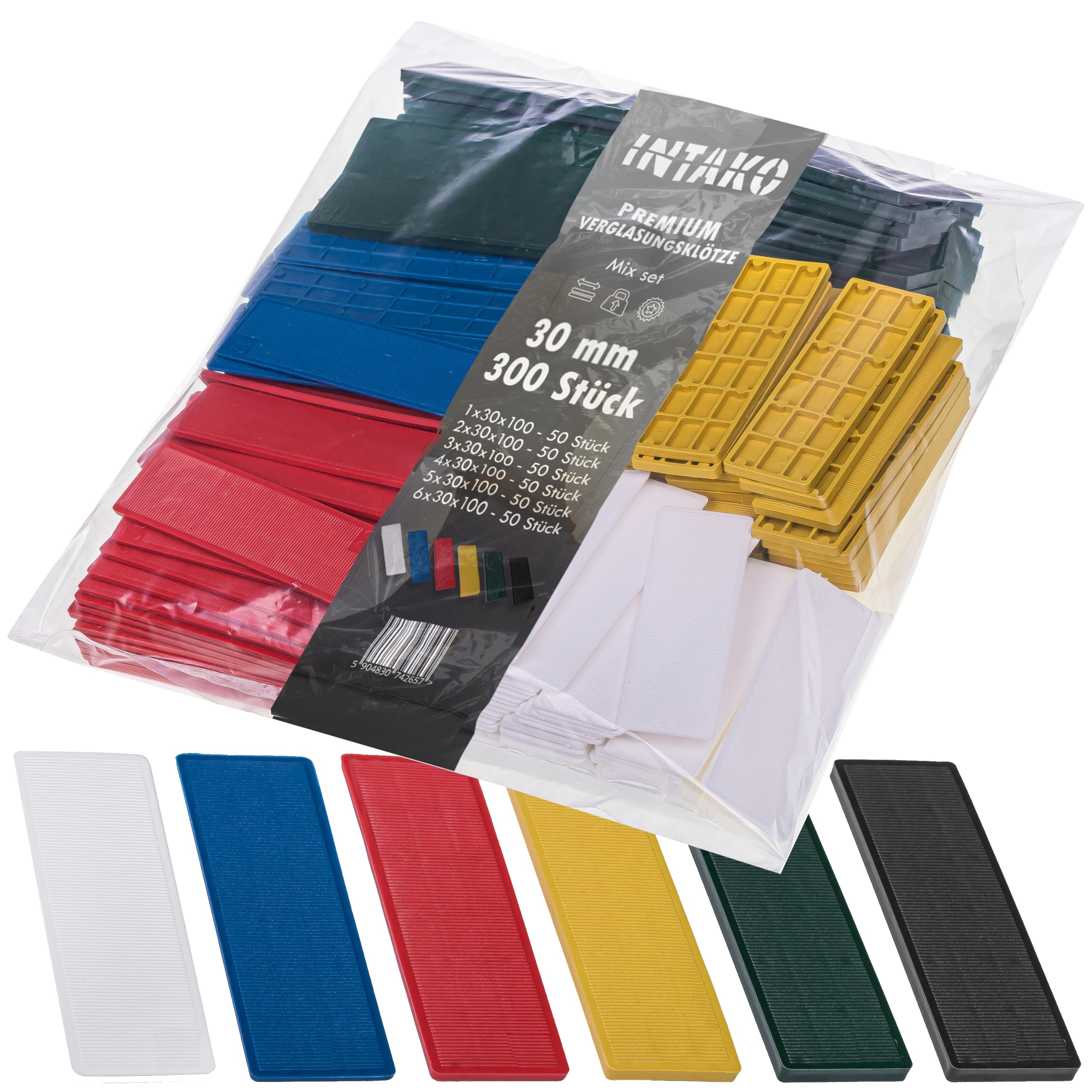 INTAKO Cales en Plastique 30mm x 100mm x 1-6mm - MIX 300 Pièces - Cale ...