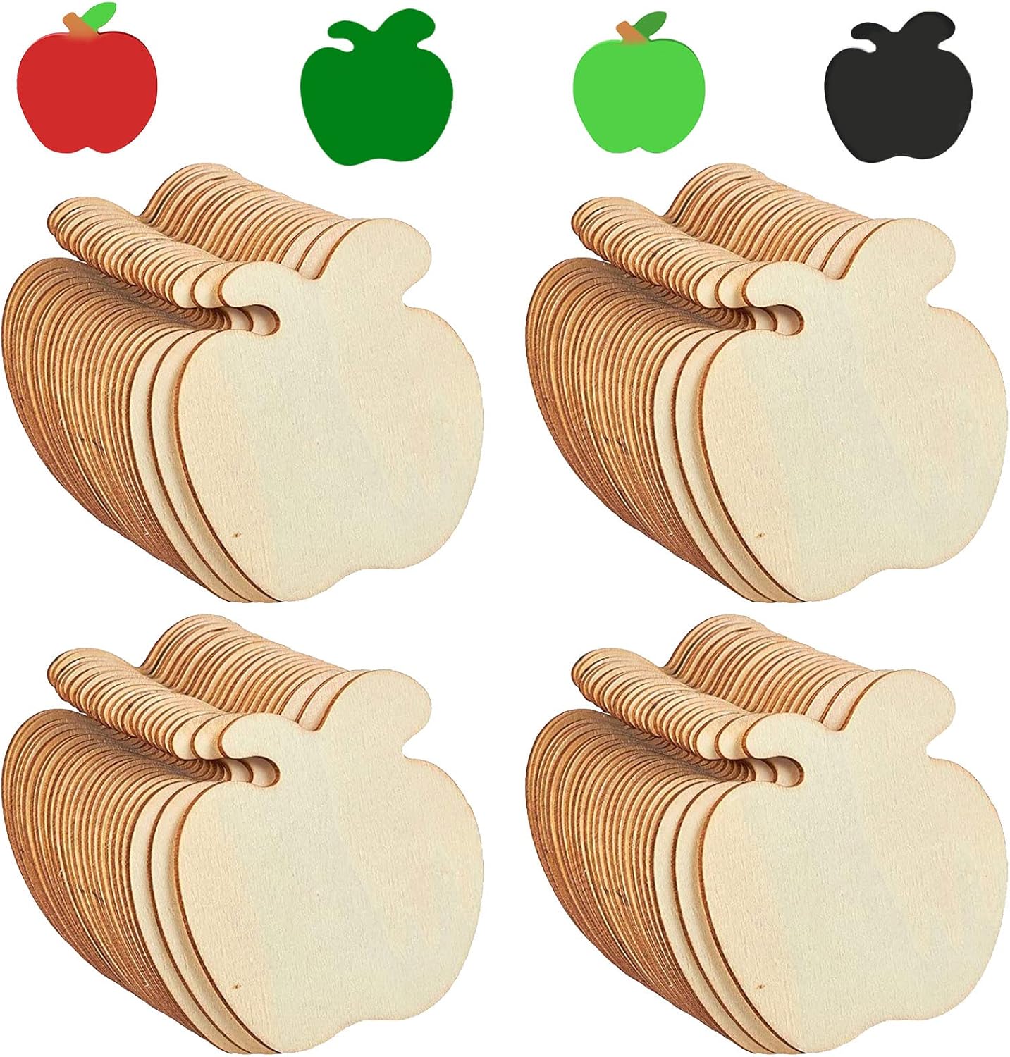 Amazon.com: 40Pcs Apple Shape Wood DIY Crafts Cutouts for Christmas ...