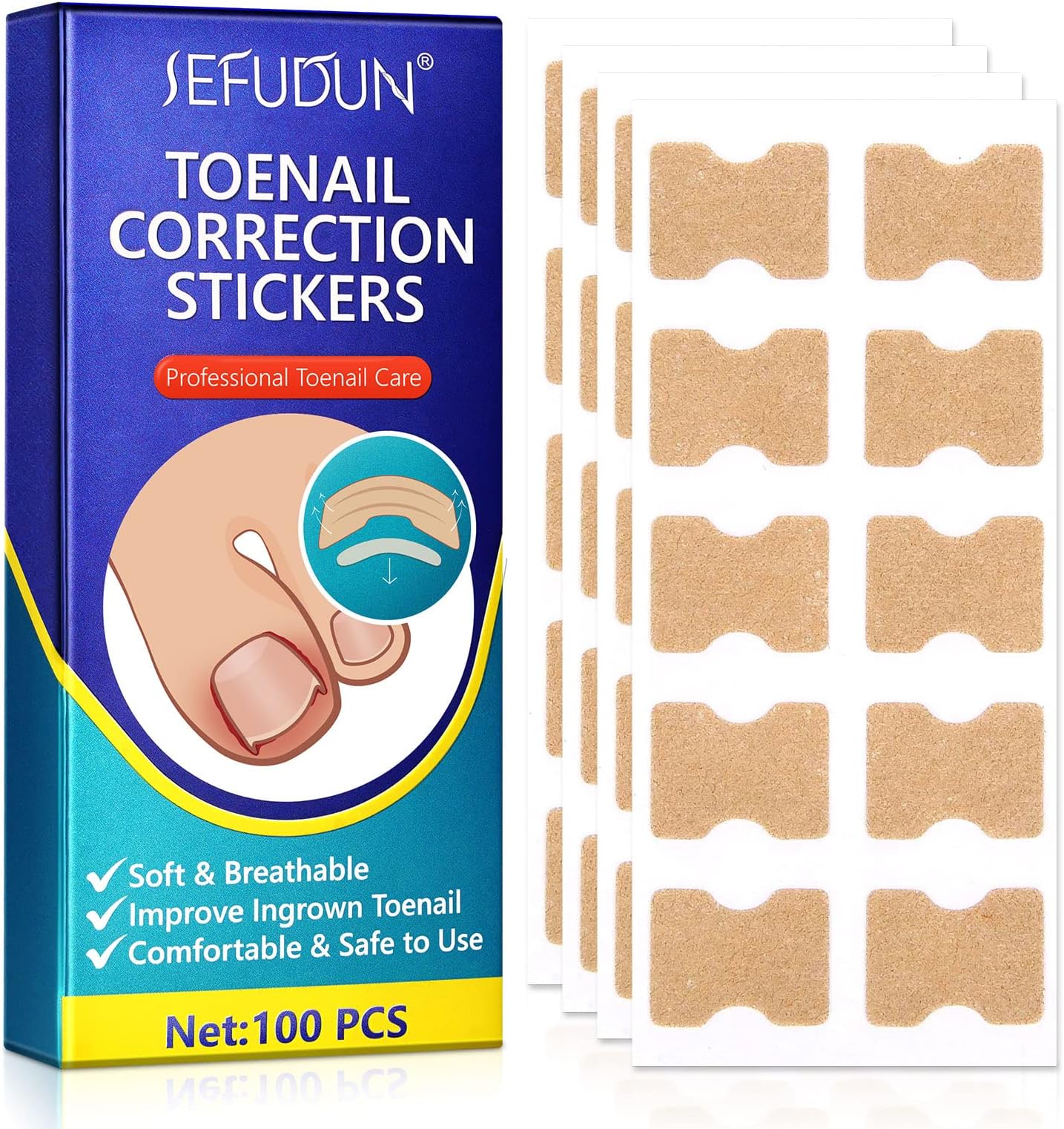 Amazon.com: Ingrown Toenail Corrector Patch, 100PCS Ingrown Toenail ...