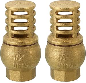 PATIKIL 1/2 Inch NPT Female Foot Valve, 2 Pack Brass Female Threaded ...