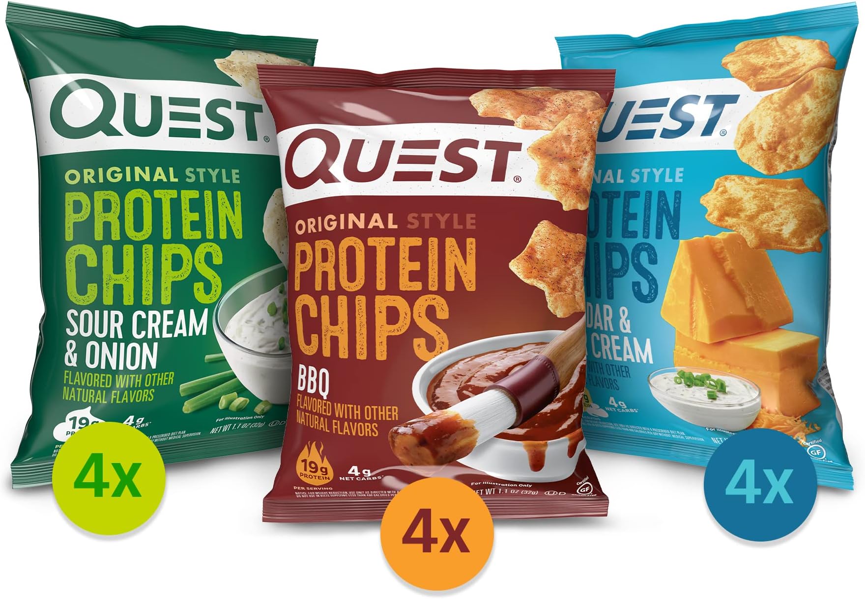 Amazon.com: Quest Nutrition Sour Cream & Onion Protein Chips, Low Carb ...