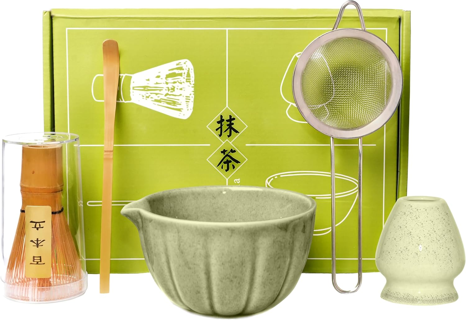 Amazon.com: Zavuni Matcha Whisk Set Matcha Kit, Bamboo Whisk And Bowl ...