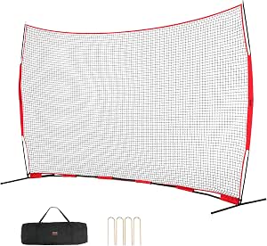 VEVOR Barricade Backstop Net, 16x10 ft Ball Sports Barrier Netting ...