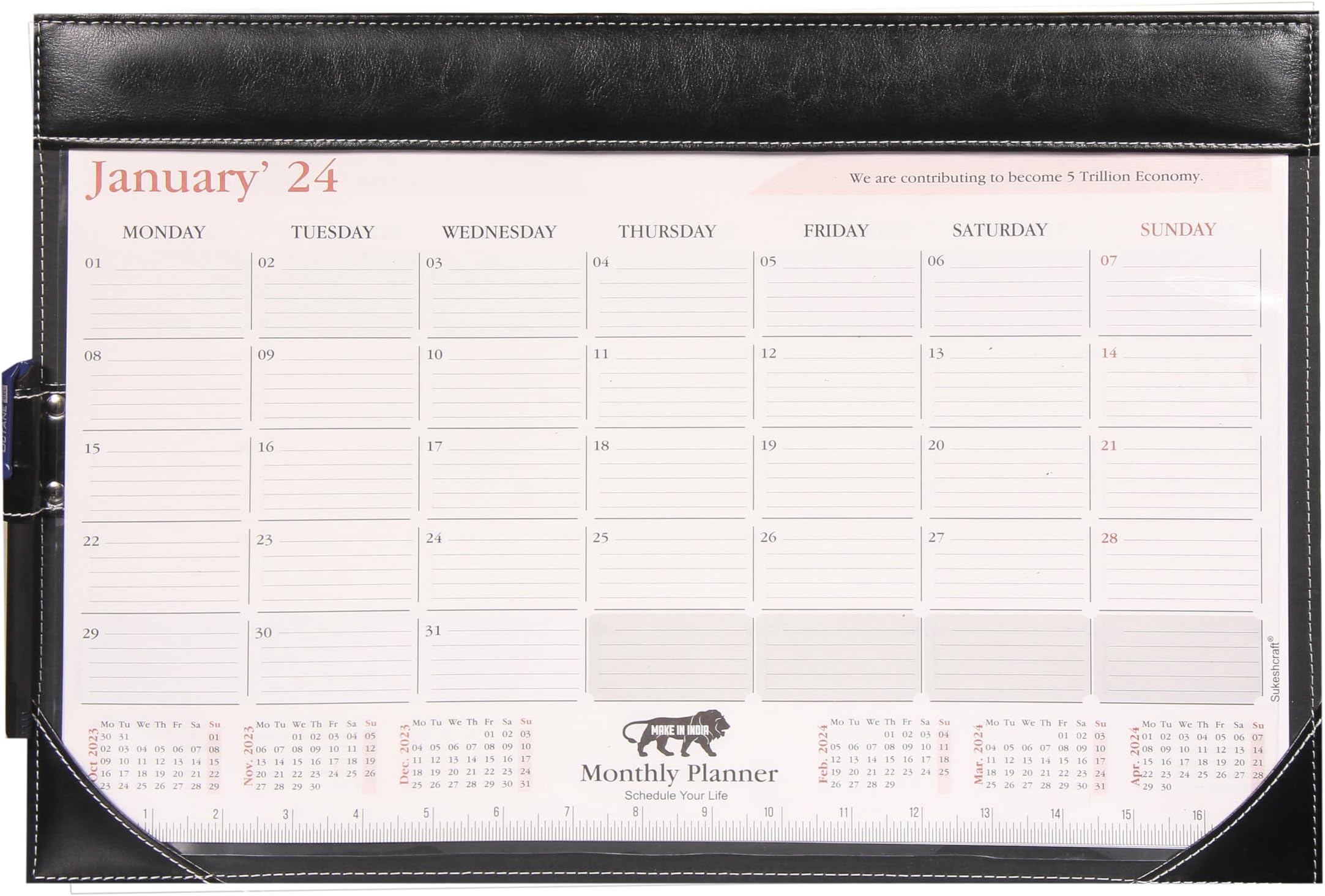 Sukeshcraft Table calendar January 2024 to December 2024 (18.5"x13"Inch ...